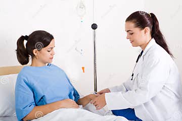 Doctor helping patient stock image. Image of help, bedding - 8106745