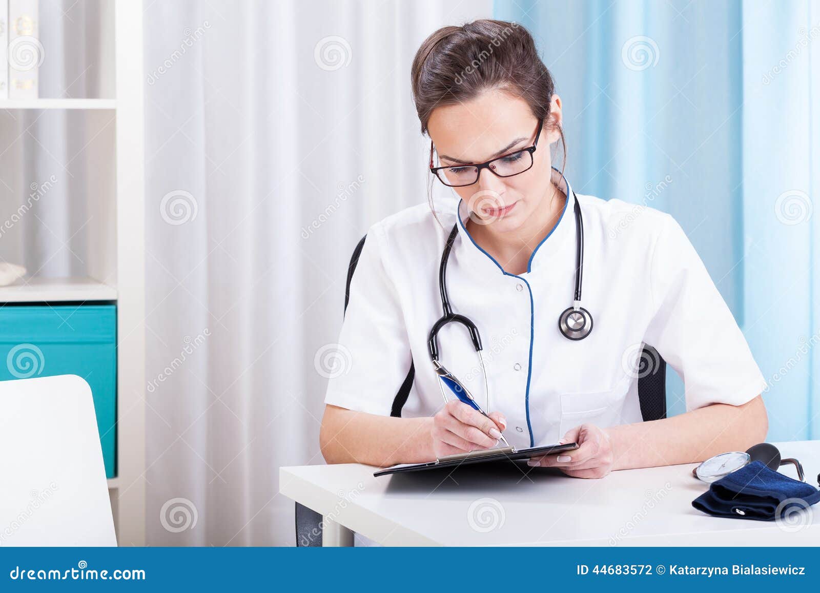 Doctor in her office stock photo. Image of office, internist - 44683572