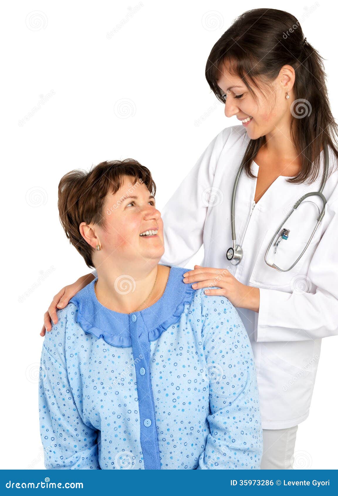 Doctor and Her Patient Smiling Stock Photo - Image of happy, medical ...