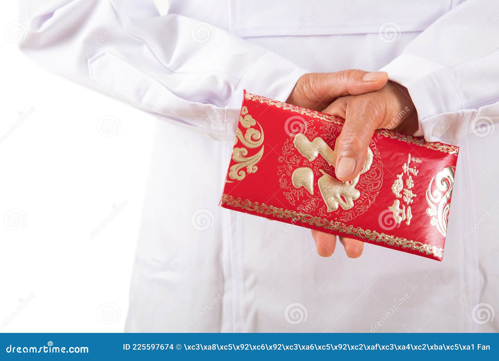The Doctor Hides the Red Envelope Given by the Patient Stock Photo ...