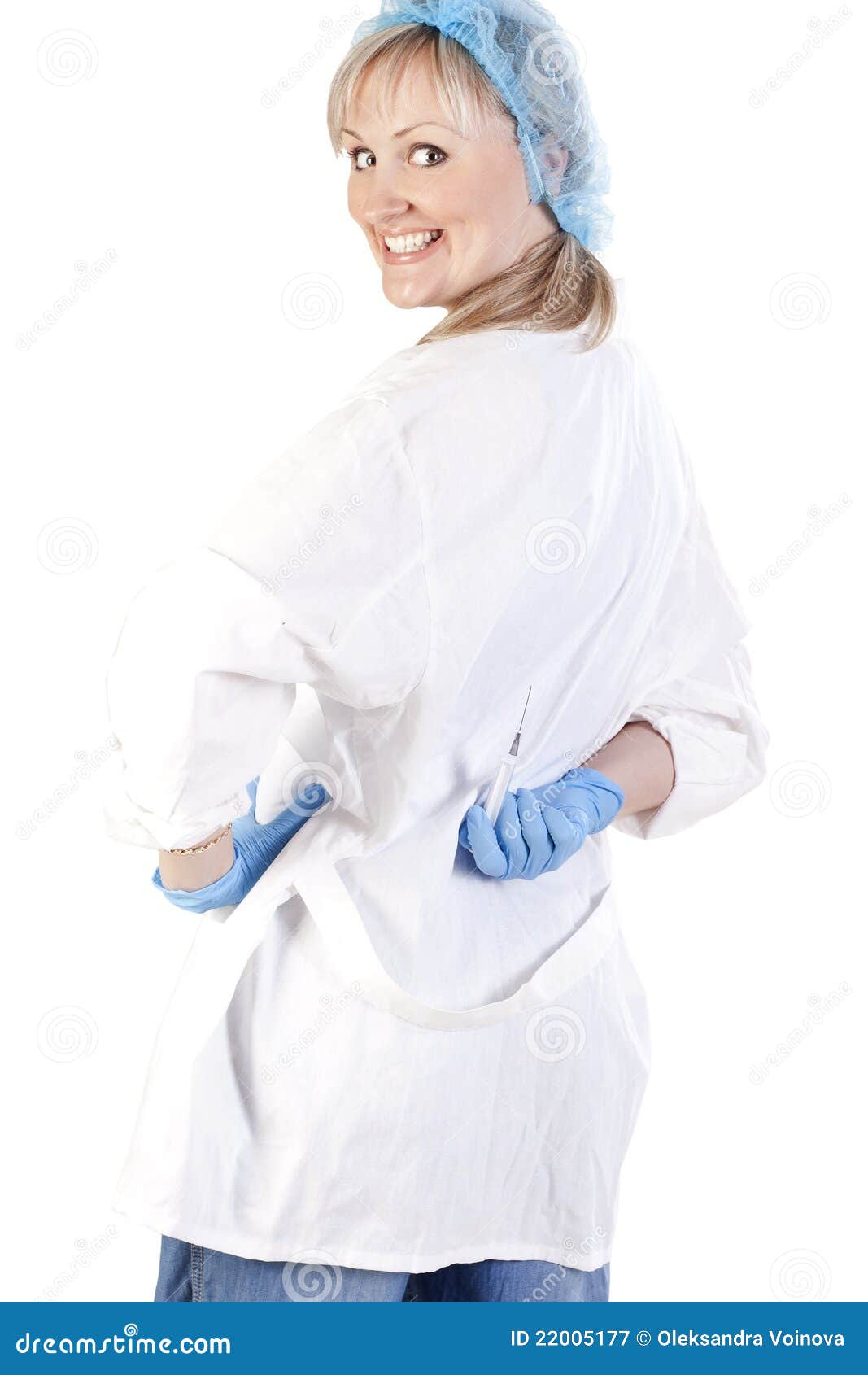 Doctor hiding a syringe stock image. Image of illness - 22005177