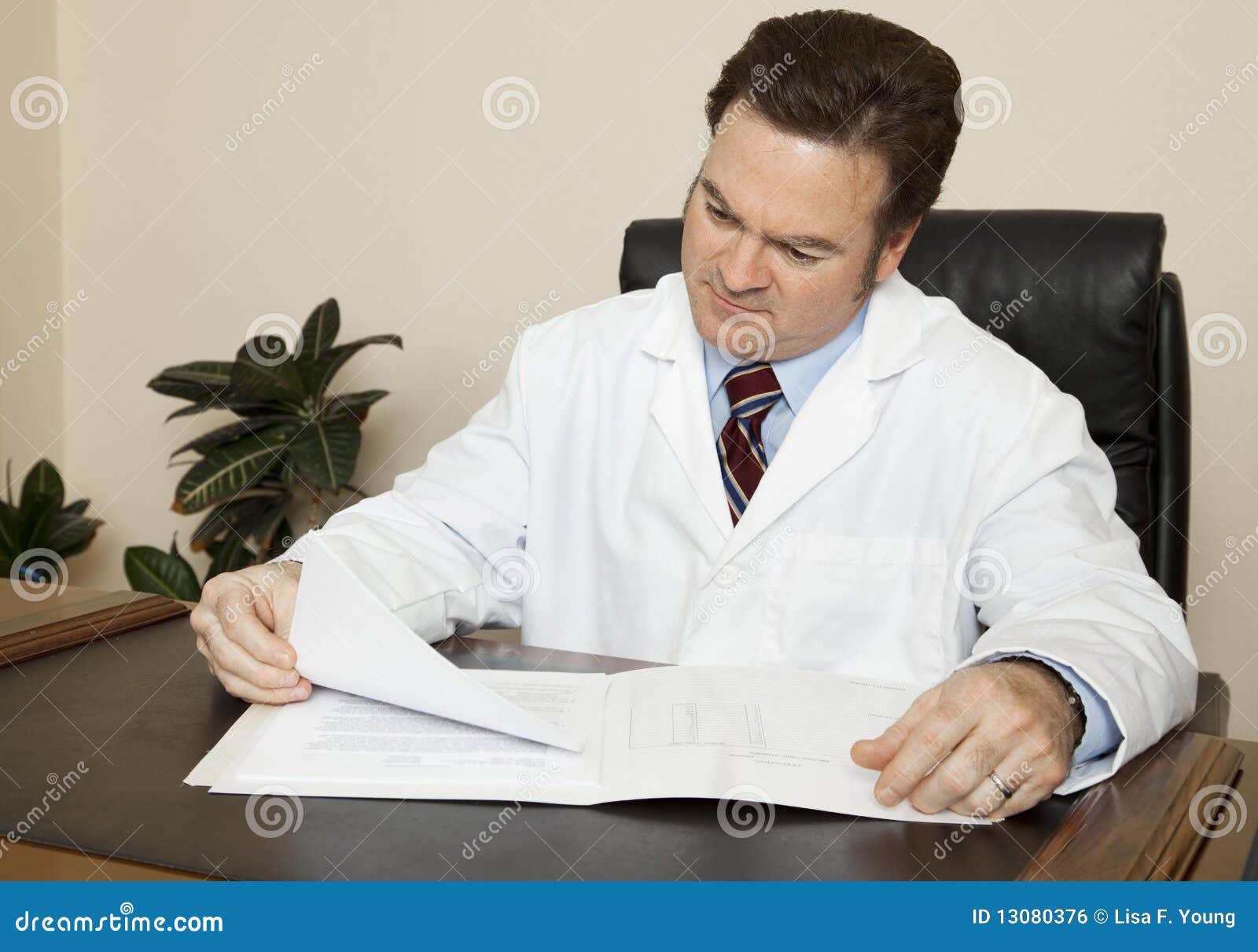 Doctor at his Desk stock photo. Image of white, person - 13080376