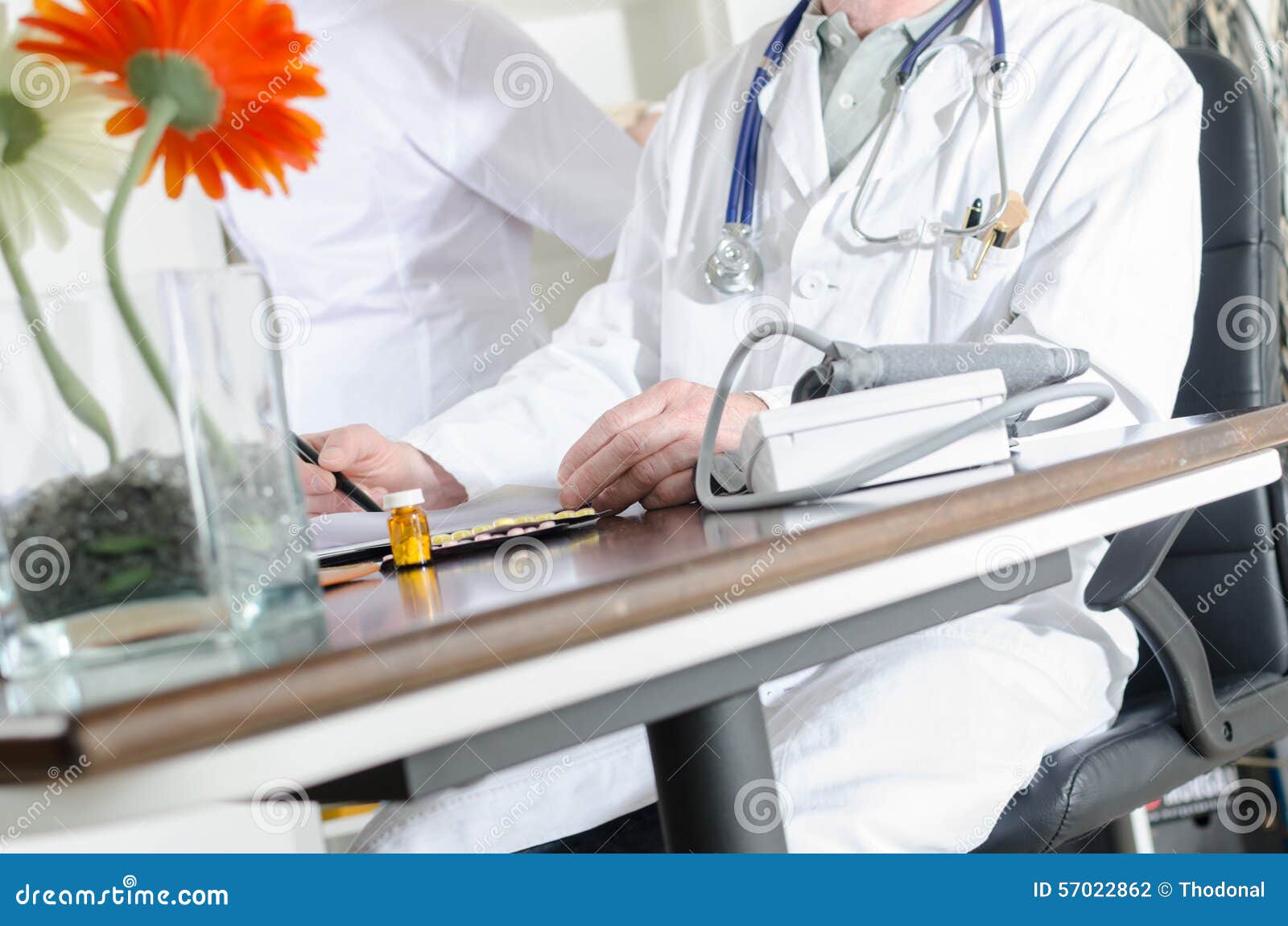 Doctor at His Desk in Medical Office Stock Photo - Image of stethoscope ...