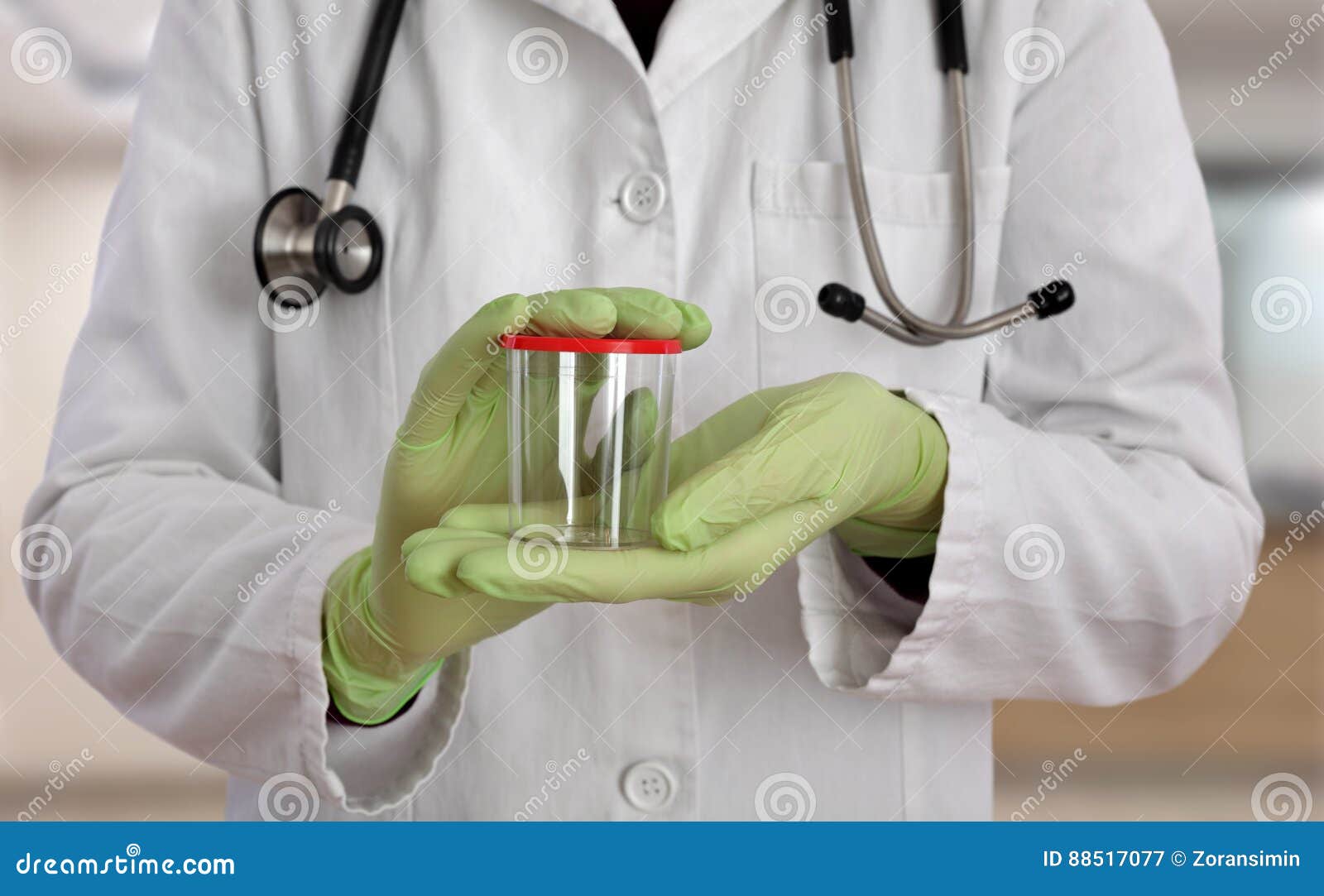 Doctor Hold Empty Sample Container Stock Image - Image of medicine ...