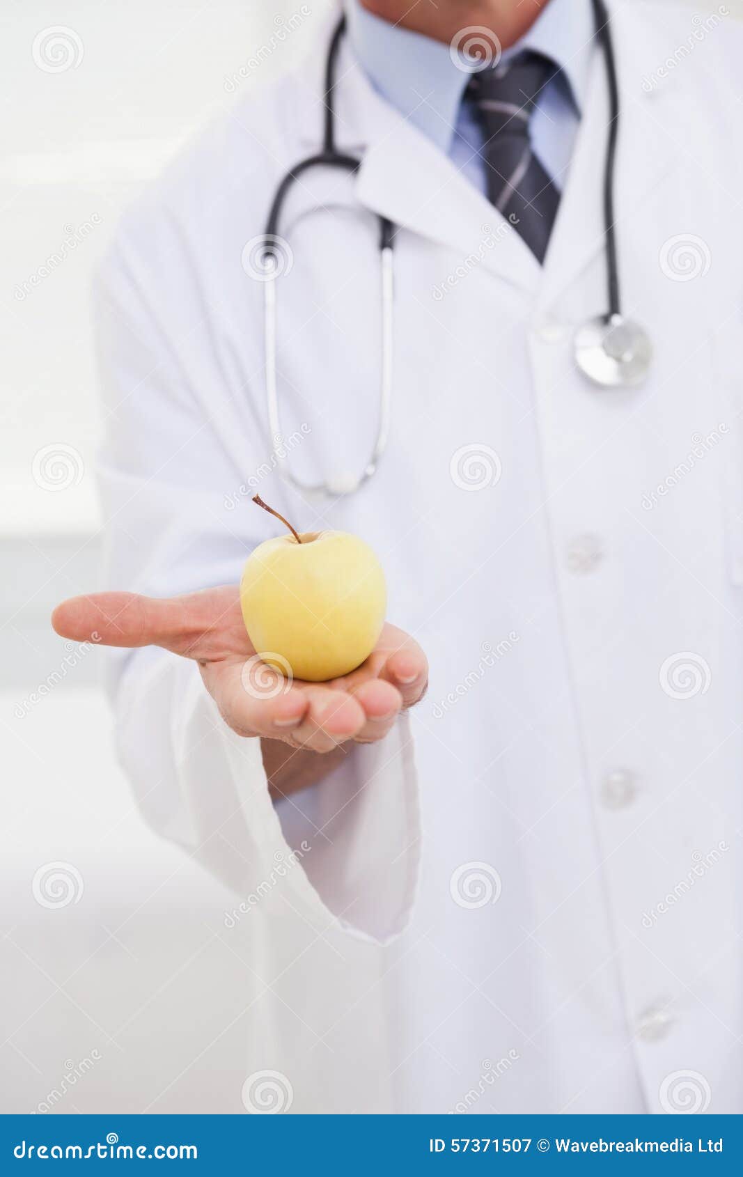 Doctor Holding an Apple in His Hand Stock Image - Image of adult ...