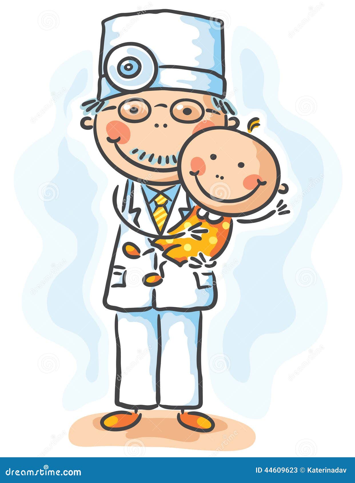 Doctor holding a baby stock vector. Illustration of occupation - 44609623