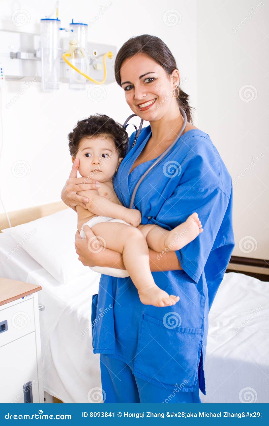 Doctor Holding Baby Patient Stock Image - Image of cure, beautiful: 8093841