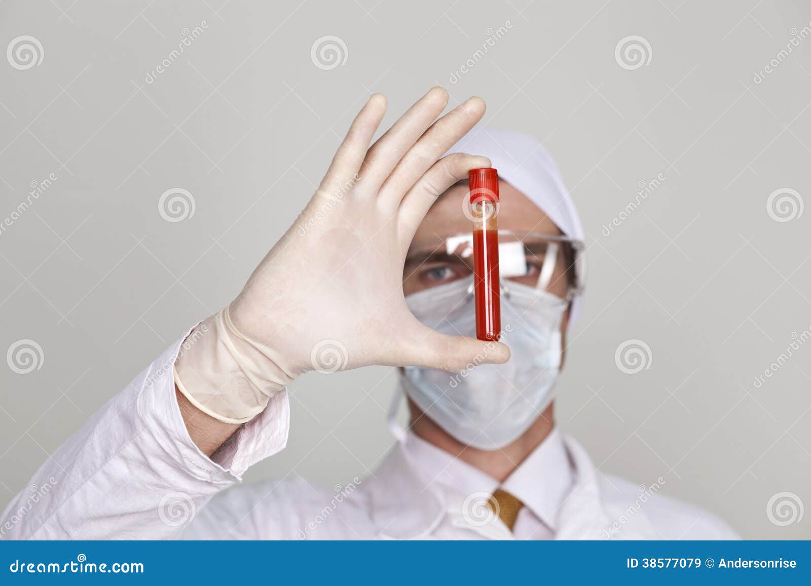 Doctor Holding Beaker of Blood Stock Image - Image of background ...