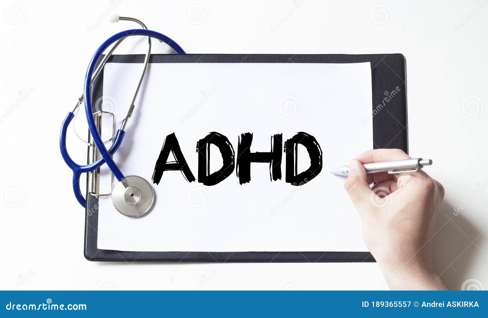 Doctor Holding a Card with Text ADHD, Medical Concept Stock Image ...