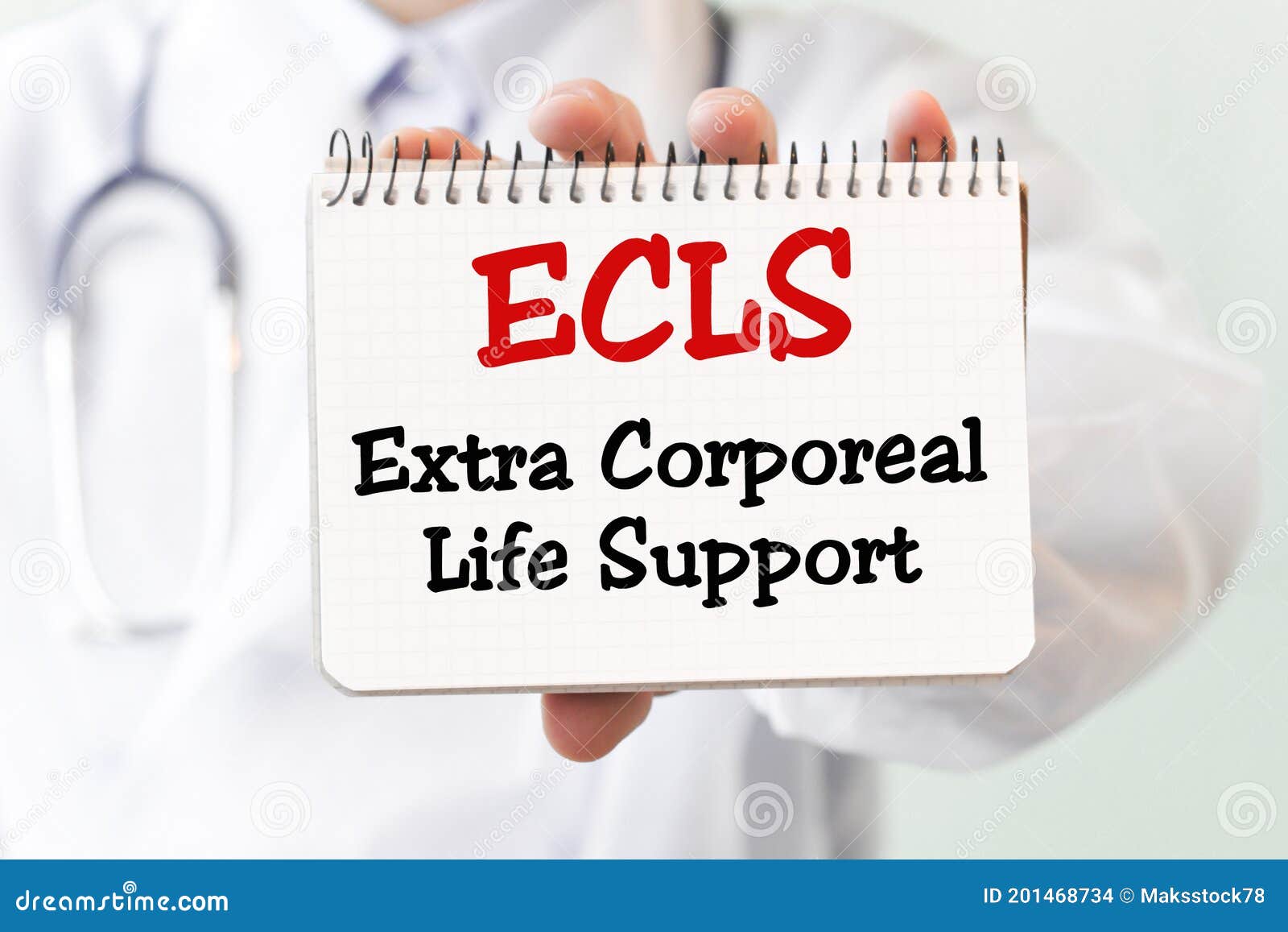 Doctor Holding a Card with Text ECLS - Extra Corporeal Life Support ...