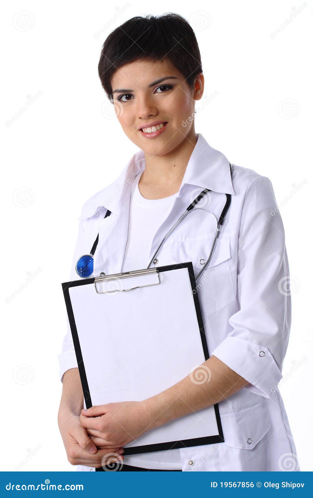 Doctor holding clipboard stock photo. Image of caucasian - 19567856