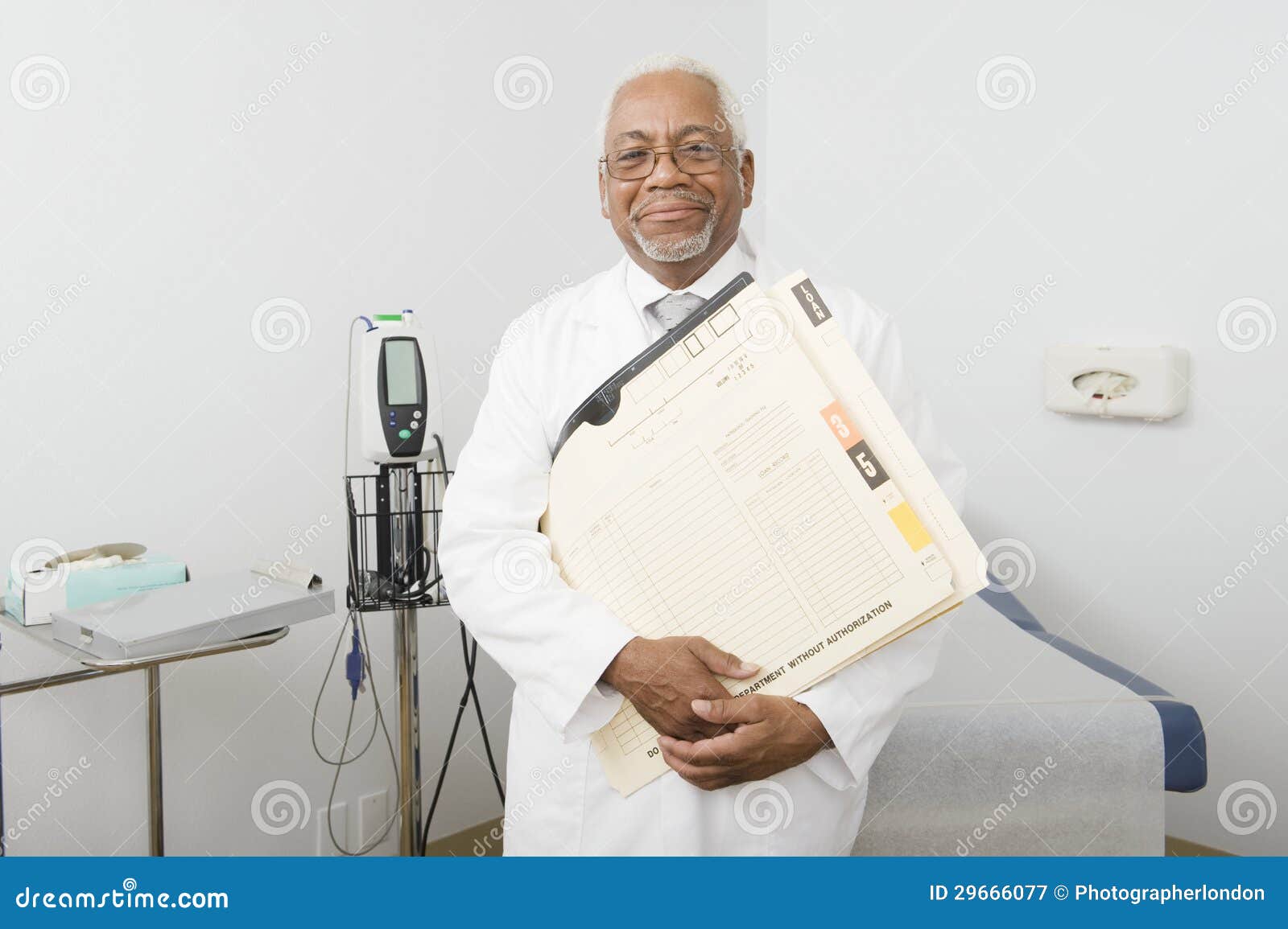 Doctor Holding Files and Documents at Clinic Stock Image - Image of ...