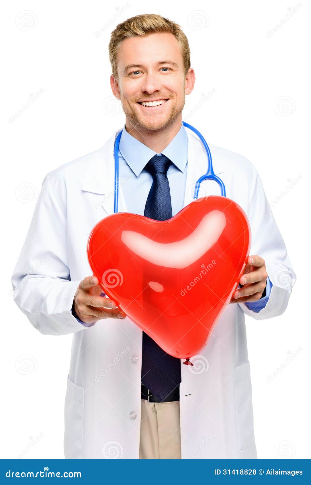 Doctor Holding Heart on White Background Stock Photo - Image of ...