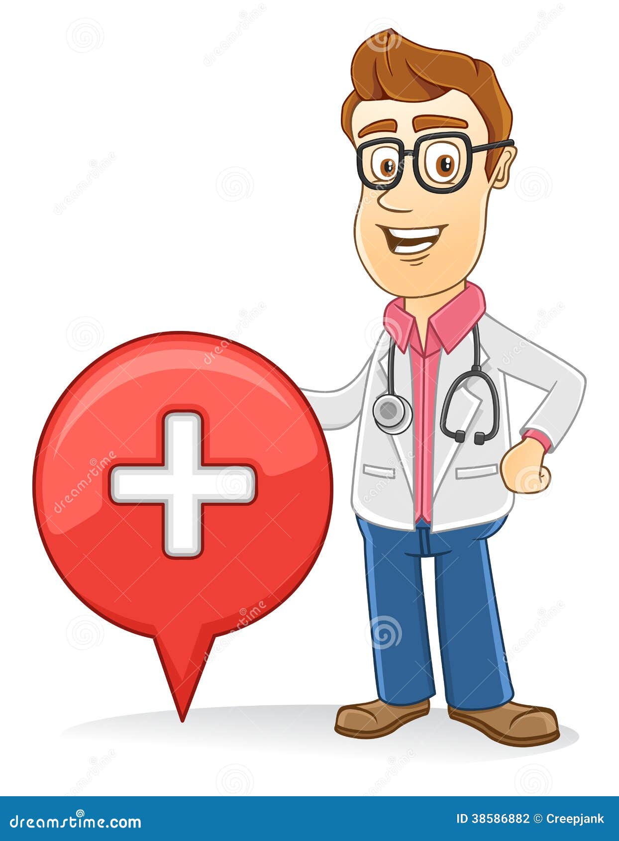 Doctor - Holding Hospital Direction Stock Vector - Illustration of male ...