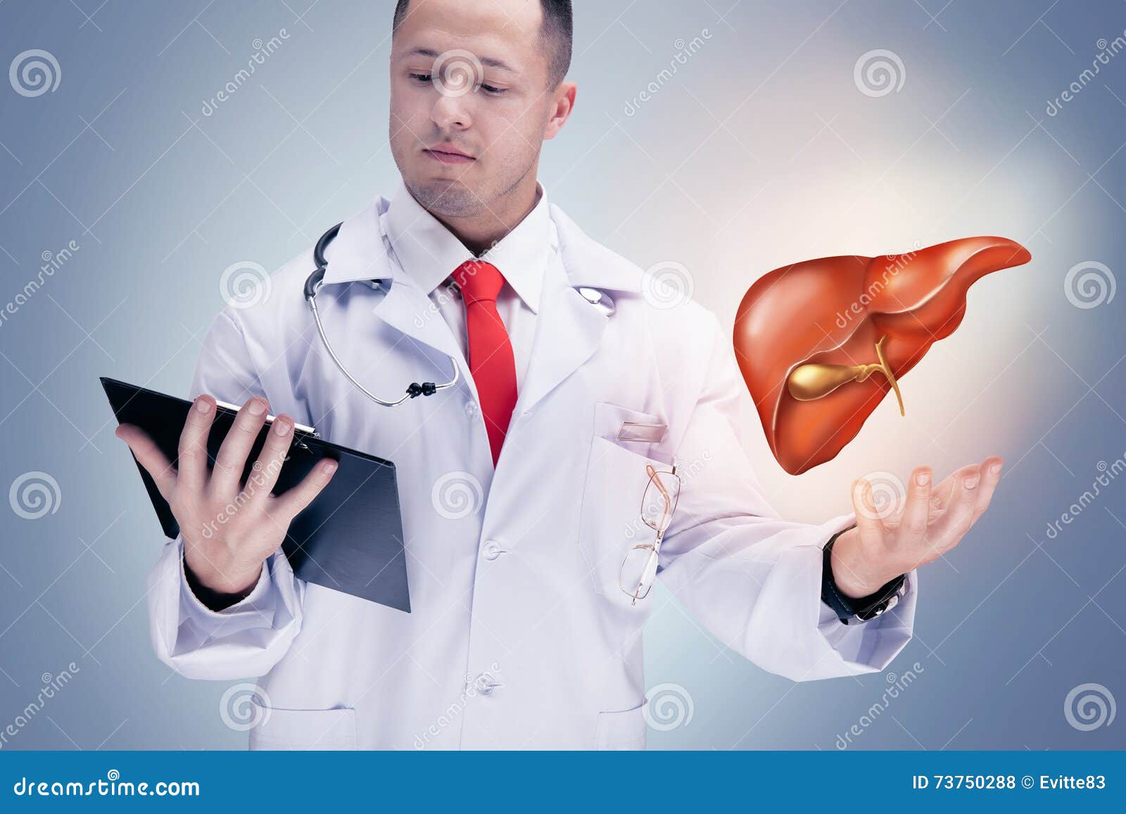 Doctor Holding Human Organs Tablet Grey Background High Resolution ...