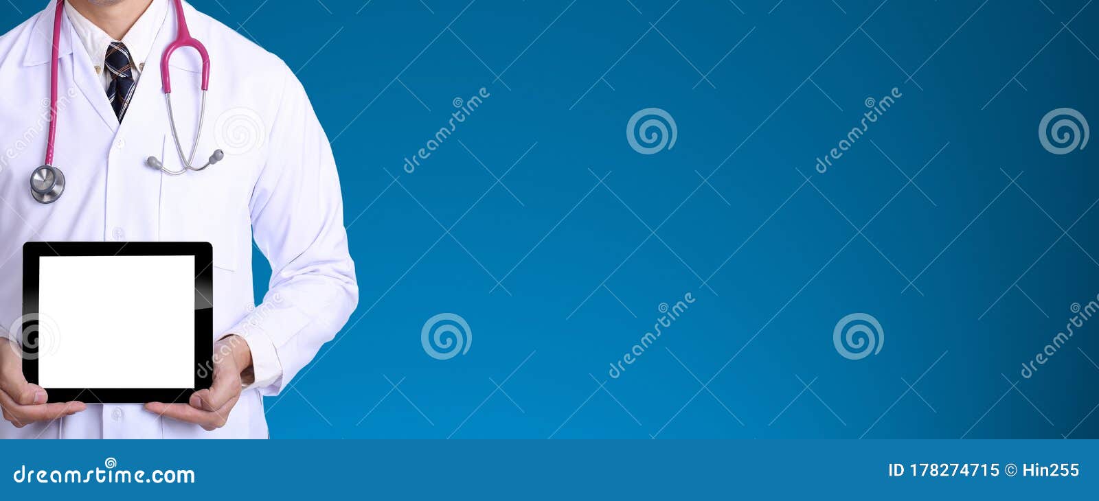 Doctor Holding Laptop Display Stock Image - Image of background ...