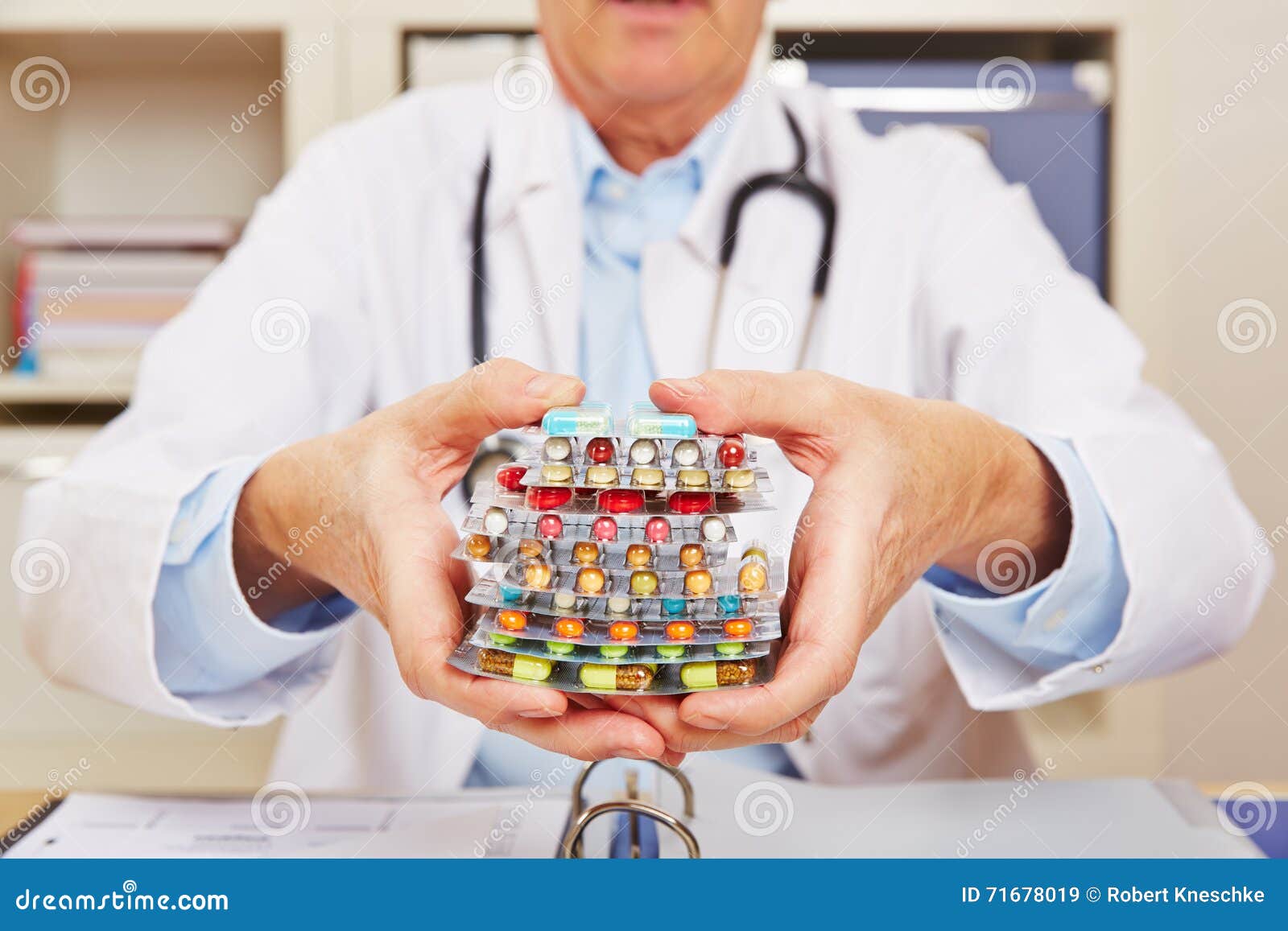 Doctor Holding Many Pills in in Hands Stock Image - Image of carry ...