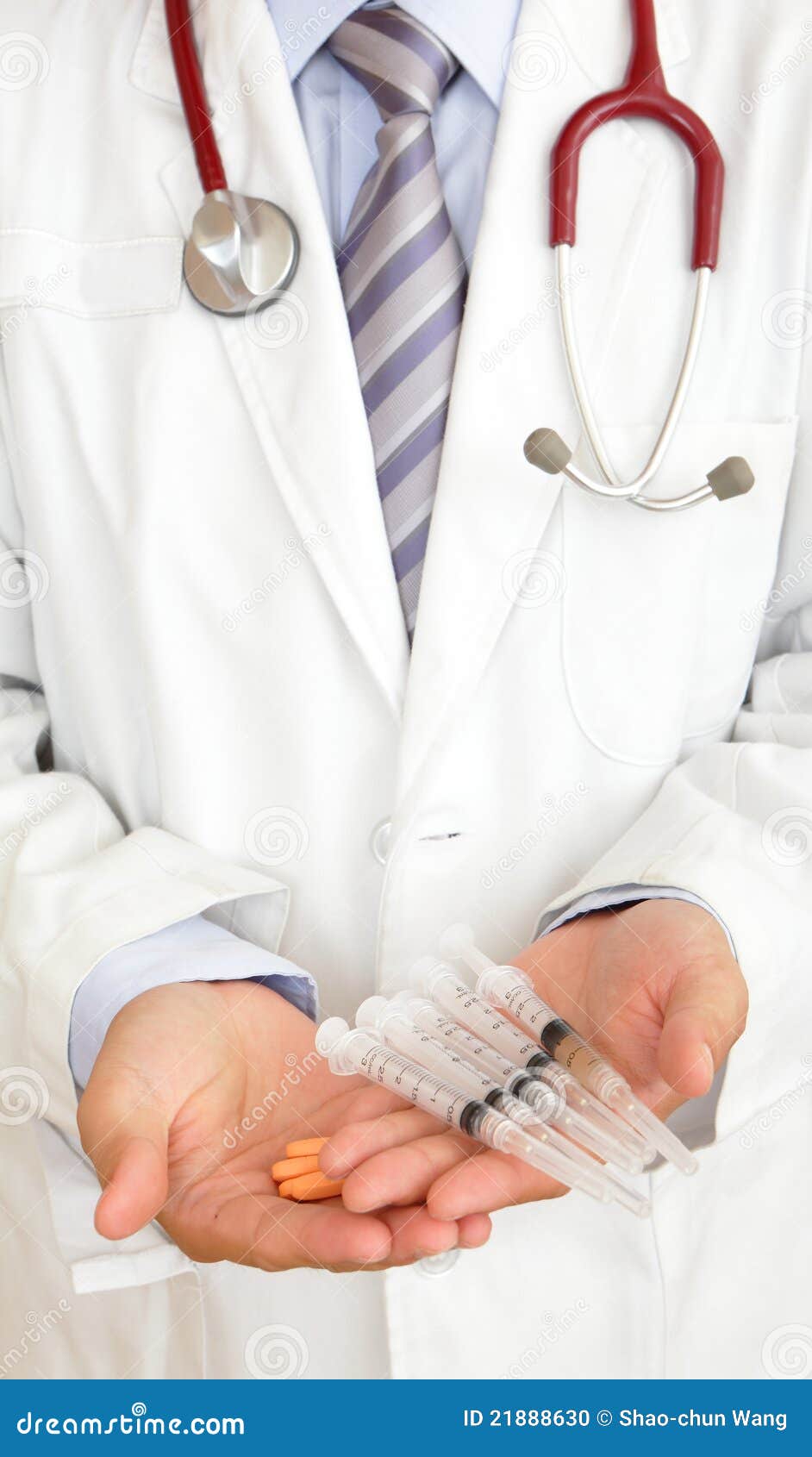 Doctor Holding Medicine and Injection Stock Photo - Image of dose ...