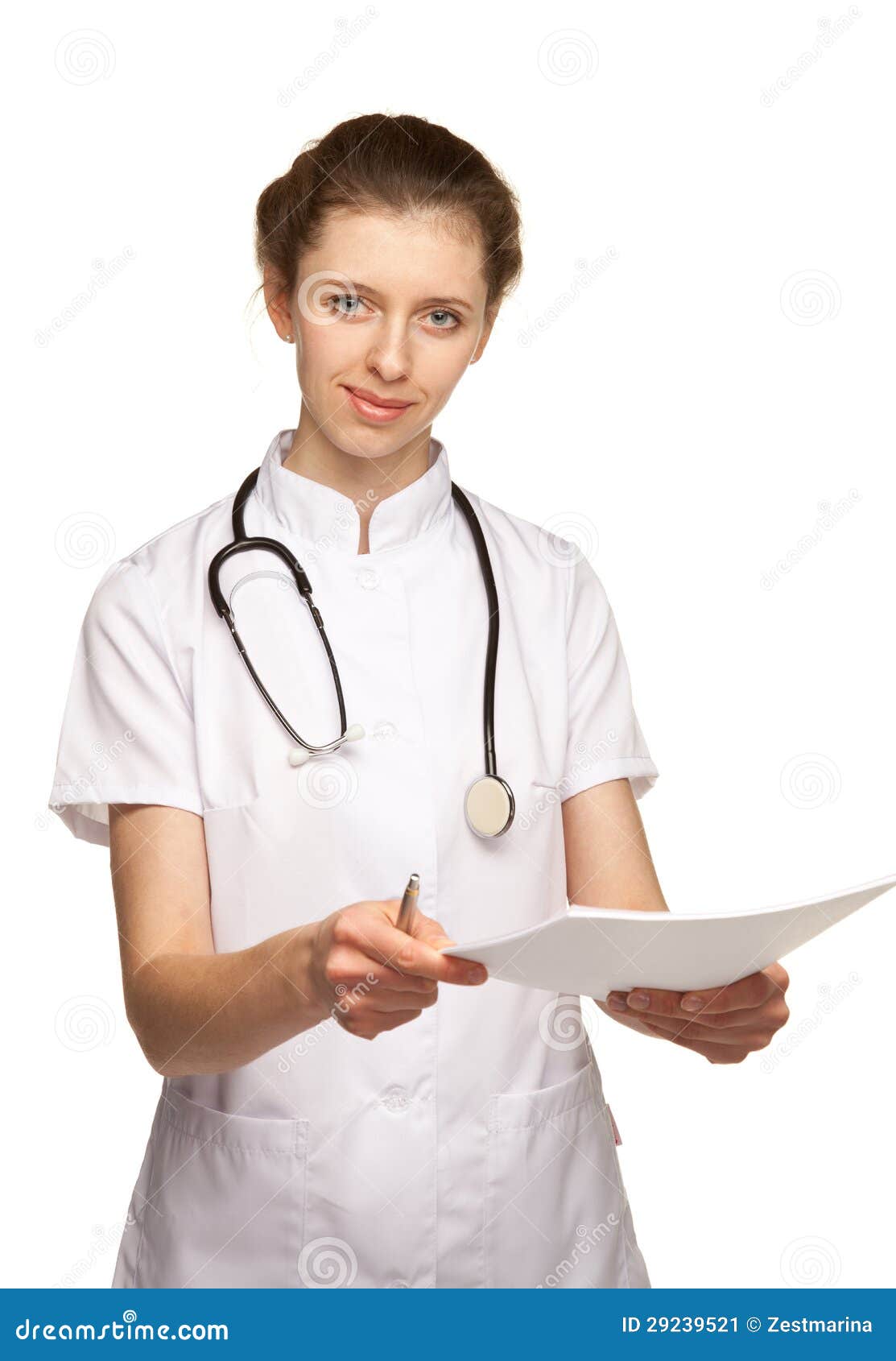 Doctor holding paper stock image. Image of holding, girl - 29239521