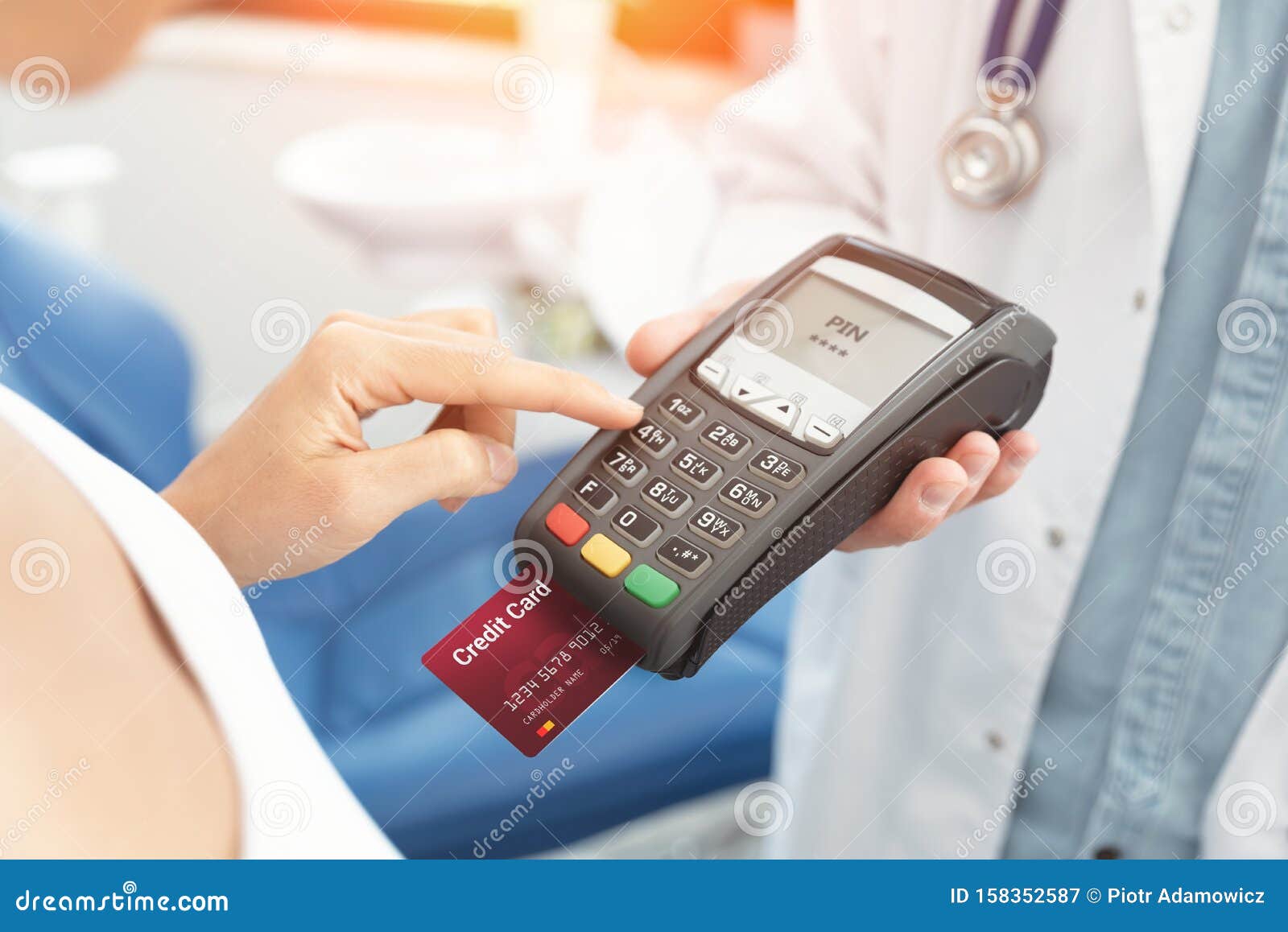 Doctor is Holding Payment Terminal in Hands Stock Image - Image of ... Doctor is Holding Payment Terminal in Hands Stock Image - Image of ...