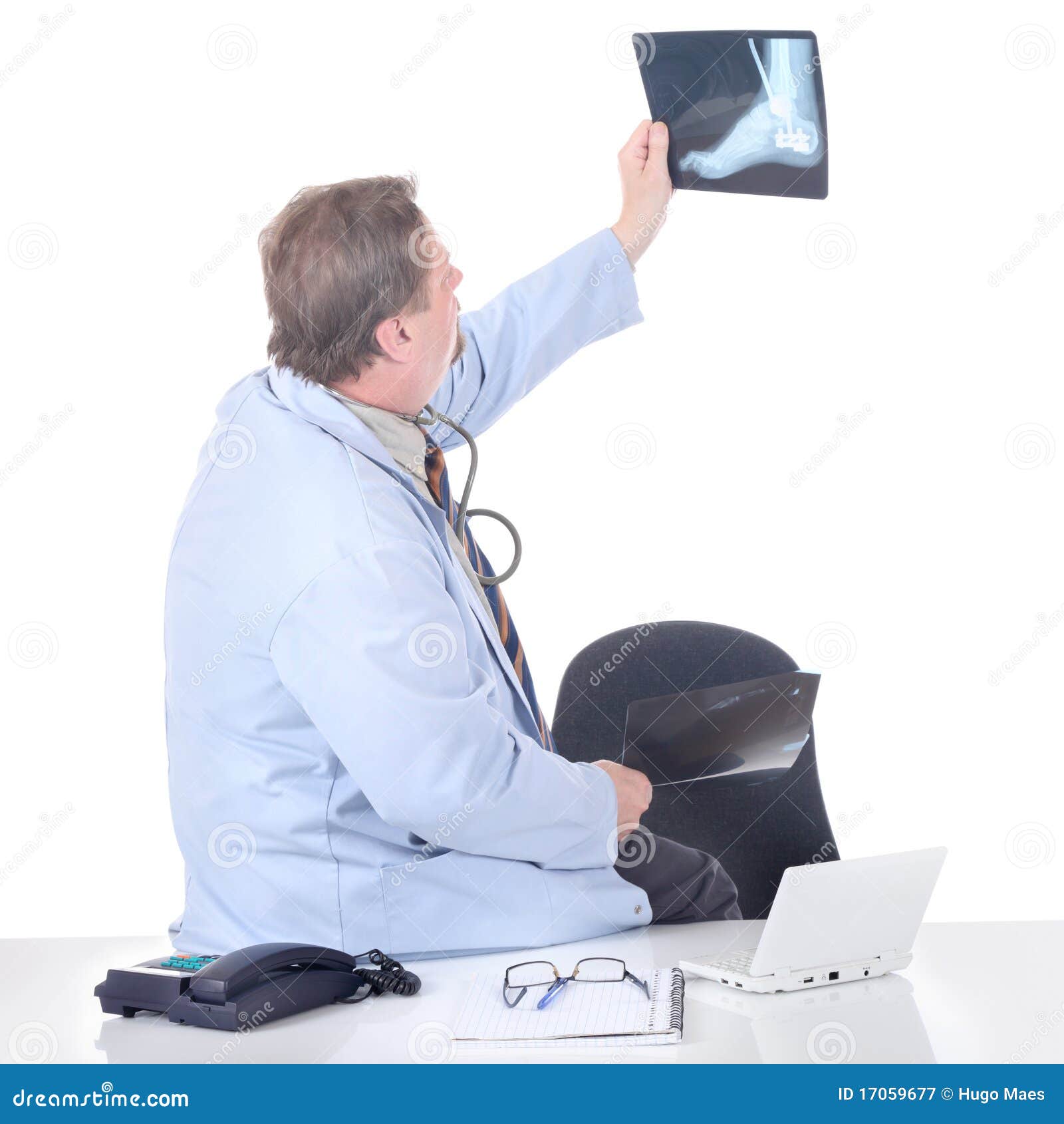 Doctor Holding X-ray Slide Up Stock Image - Image of prosthesis, rods ...