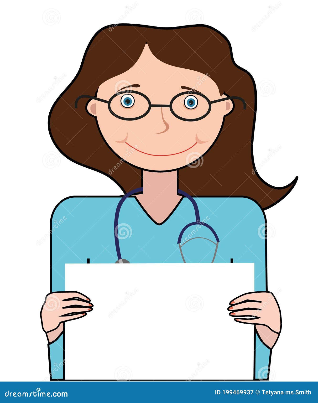 Doctor Holding a Sheet of Paper Stock Vector - Illustration of ...