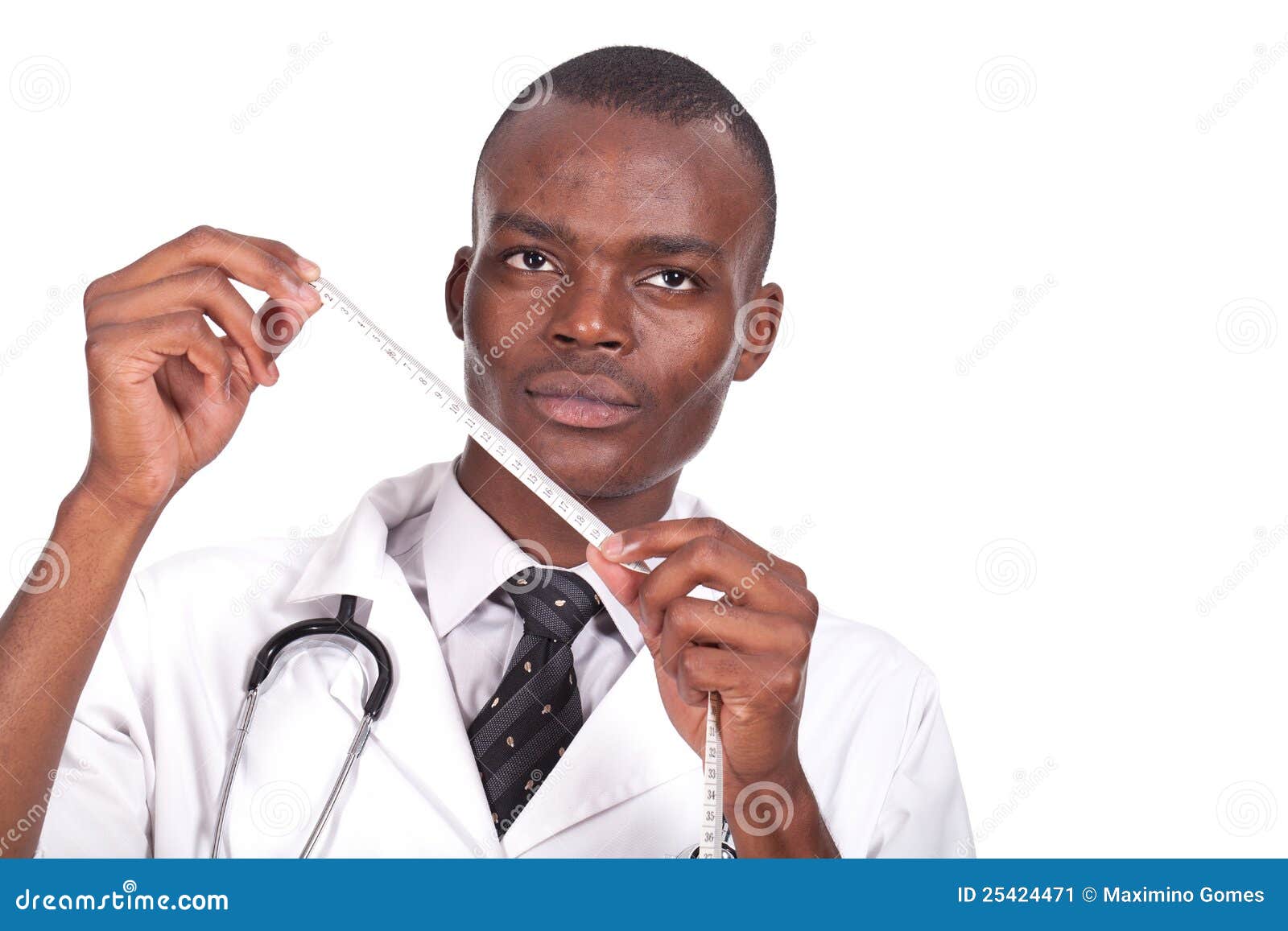 Doctor Holding a Tape Measure Stock Image - Image of length, inch: 25424471