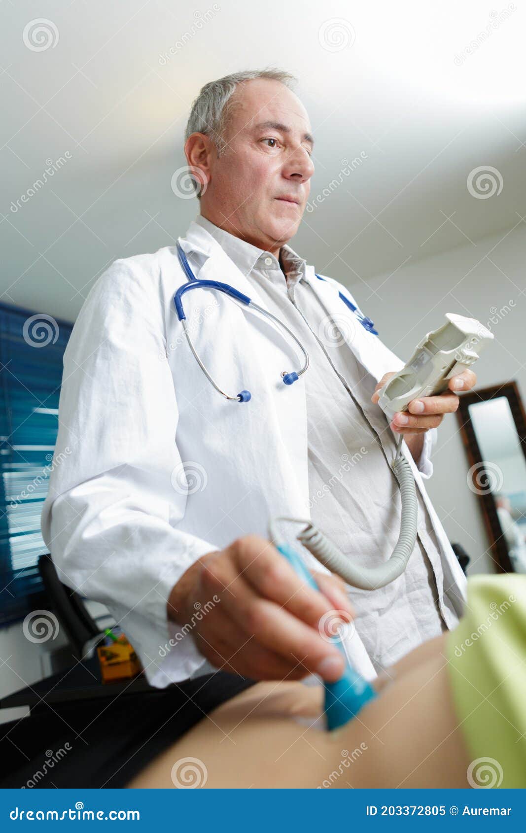 Doctor Holding Ultrasound Transducer Stock Image - Image of smiling ...