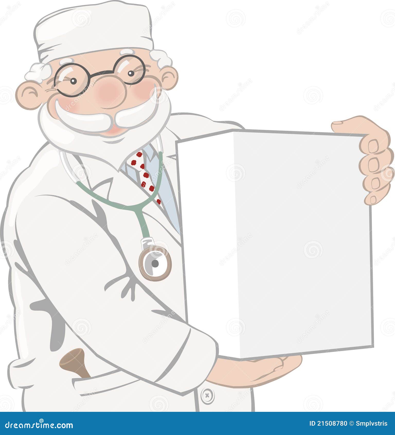 Doctor holds box stock vector. Illustration of advertising - 21508780
