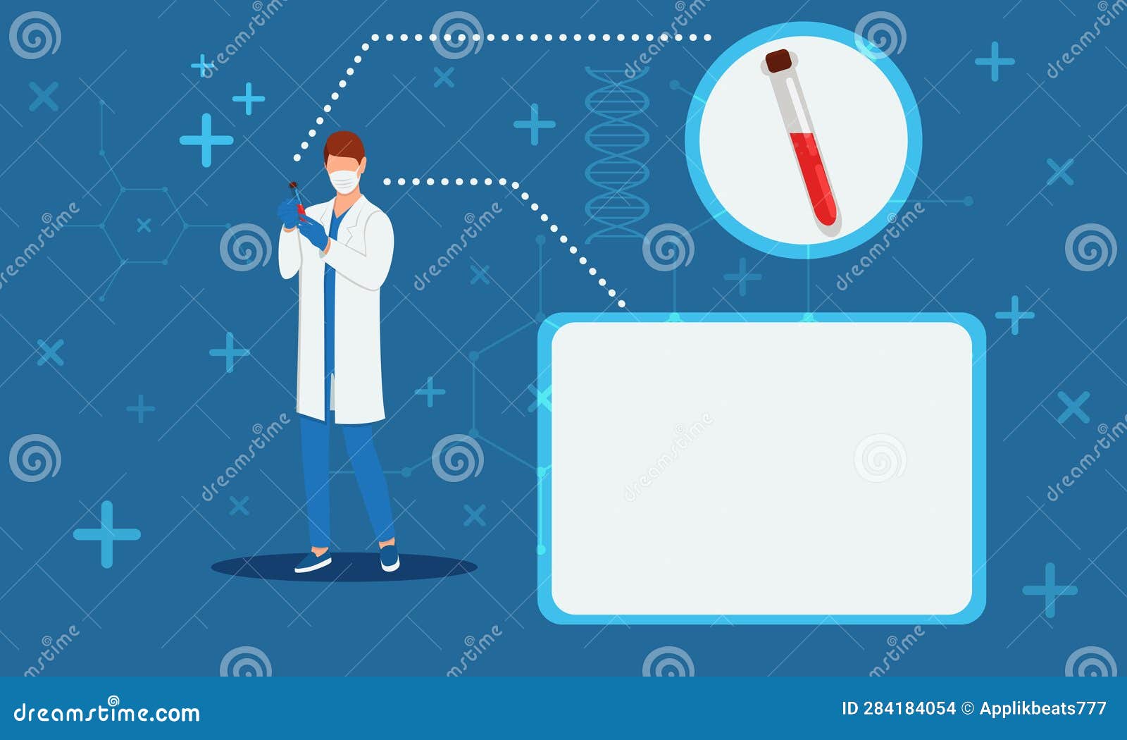 Doctor Holds a Test Tube with Tests. Space for Your Text Stock Vector ...