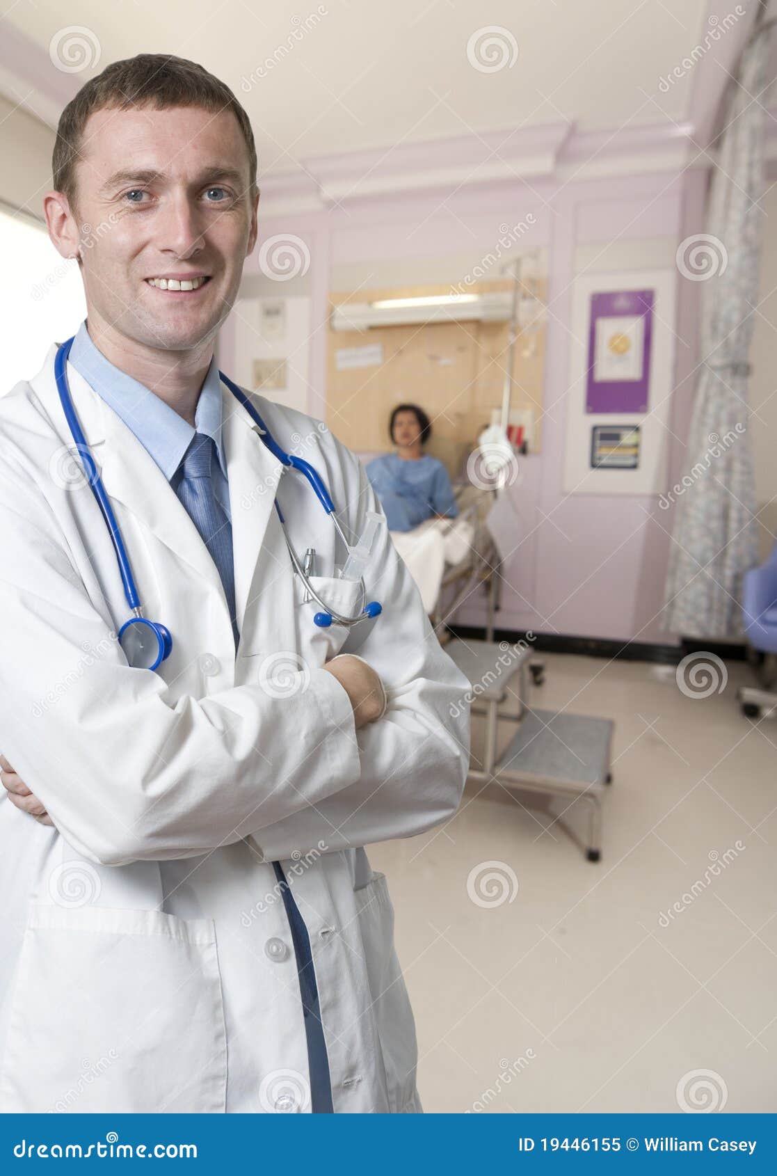 Doctor in Hospital Room with Sick Patient Stock Image - Image of ...