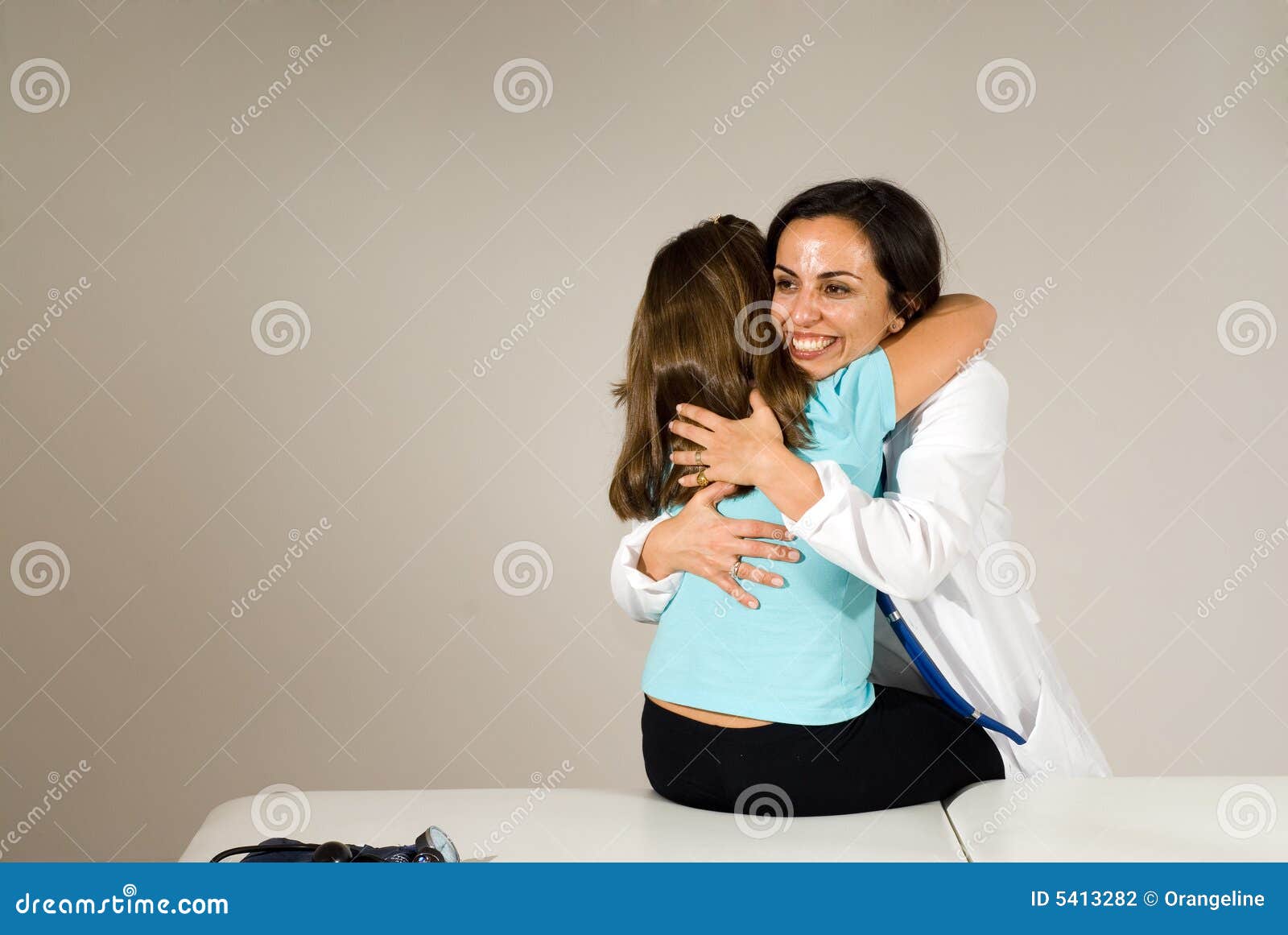 Doctor Hugs Girl- Horizontal Stock Photo - Image of health, female: 5413282
