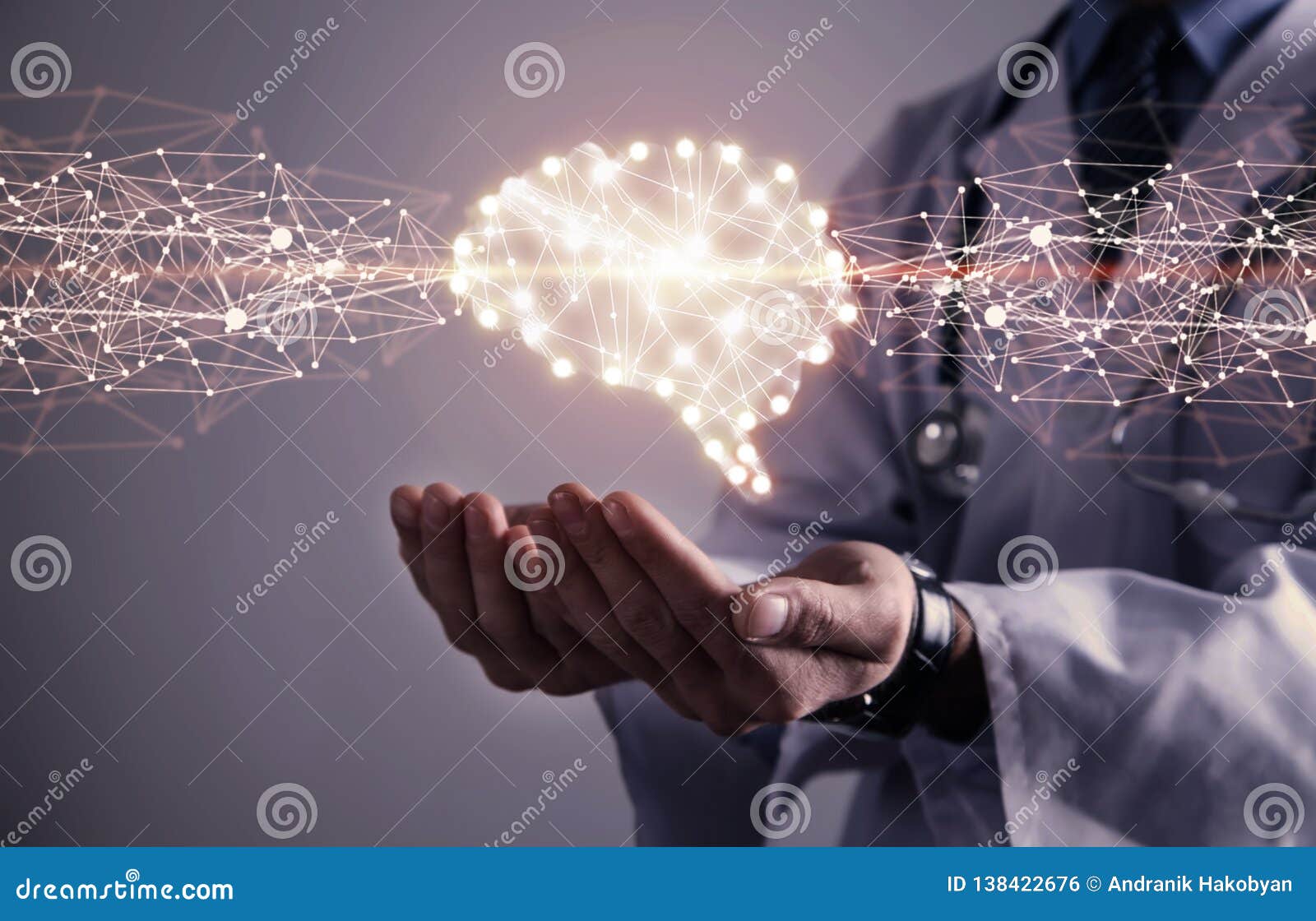 Doctor with Human Brain. Medical Technology Concept Stock Photo - Image ...