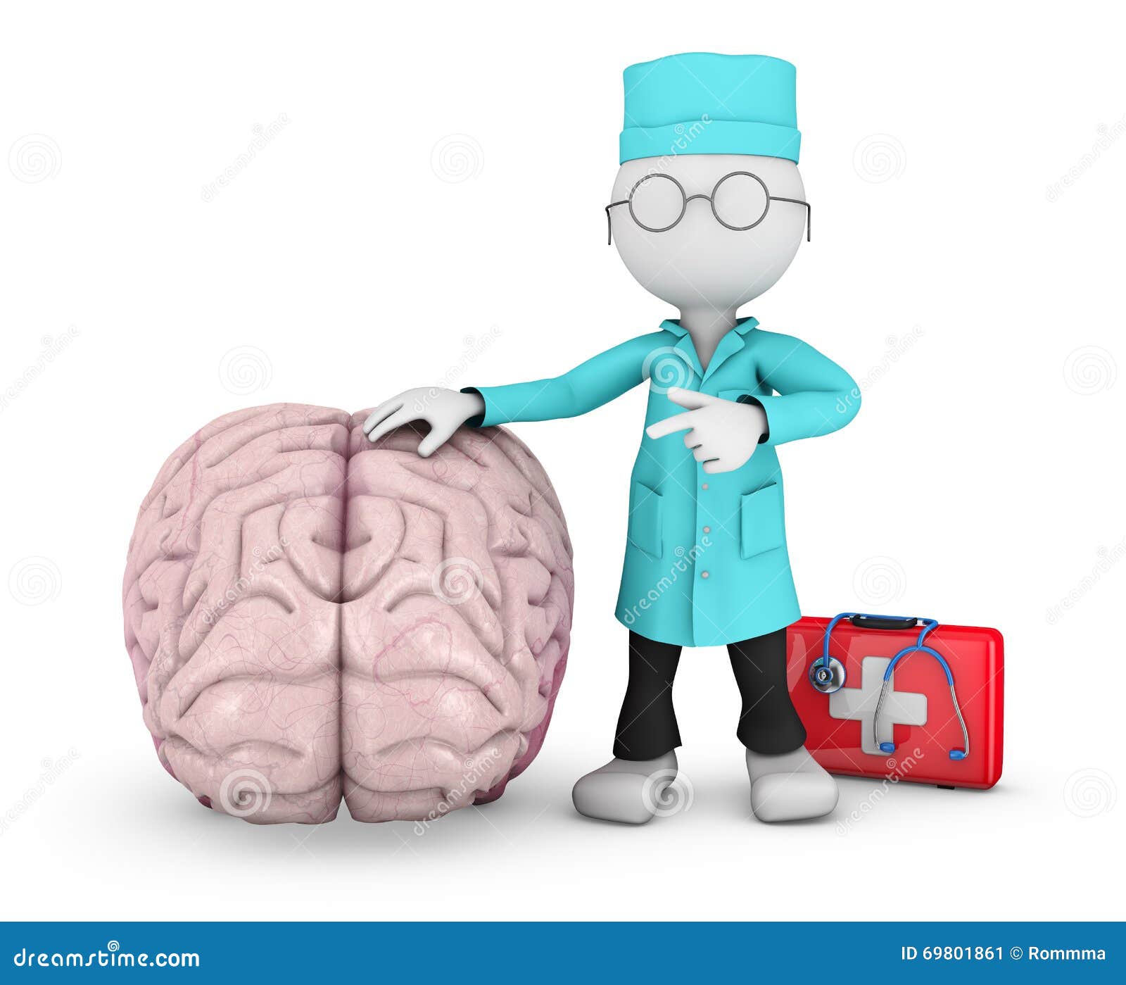 Doctor and human brain stock illustration. Illustration of doctor ...