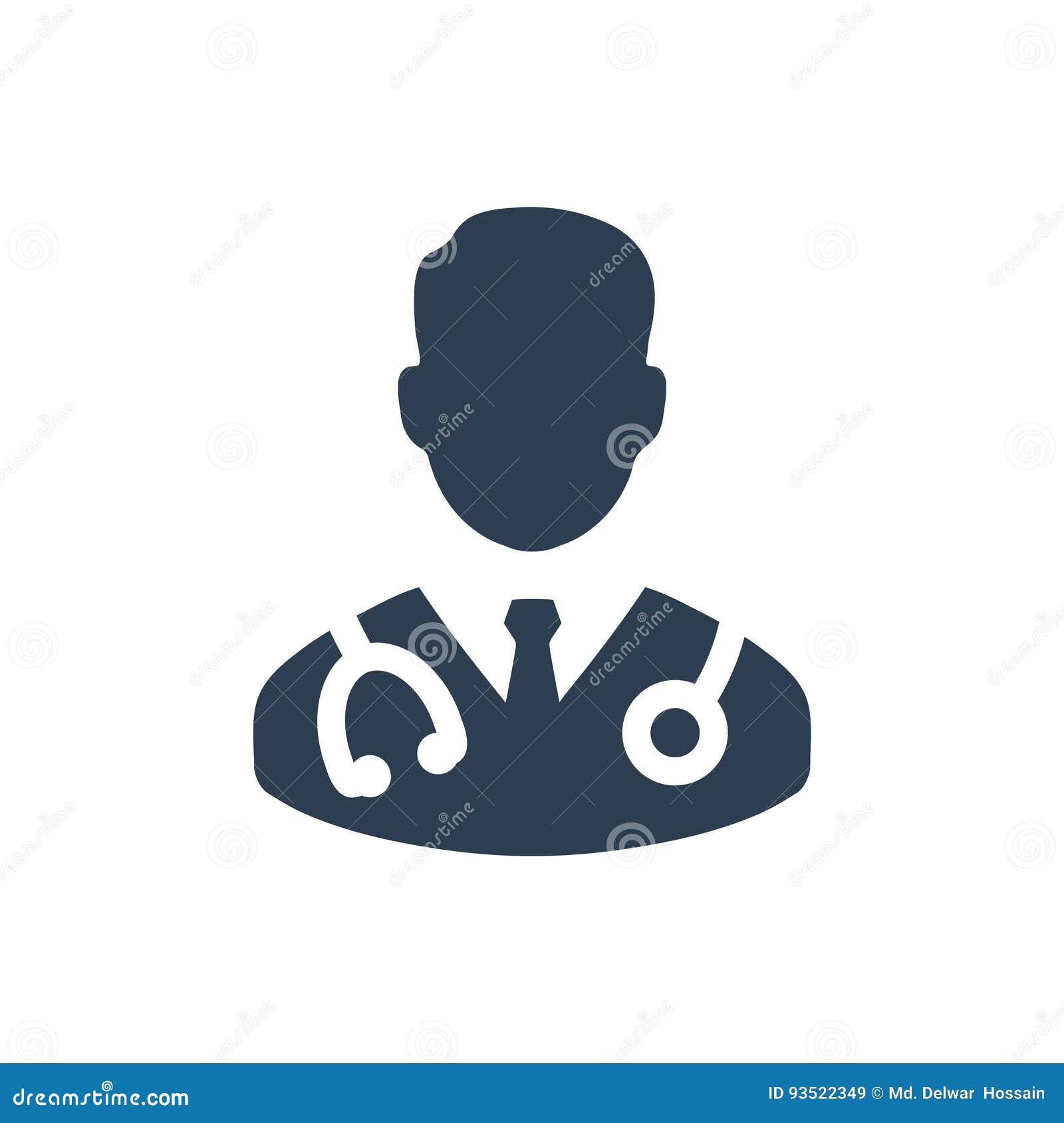 Doctor Icon Vector With Stethoscope For Medical Consultation Physician ...