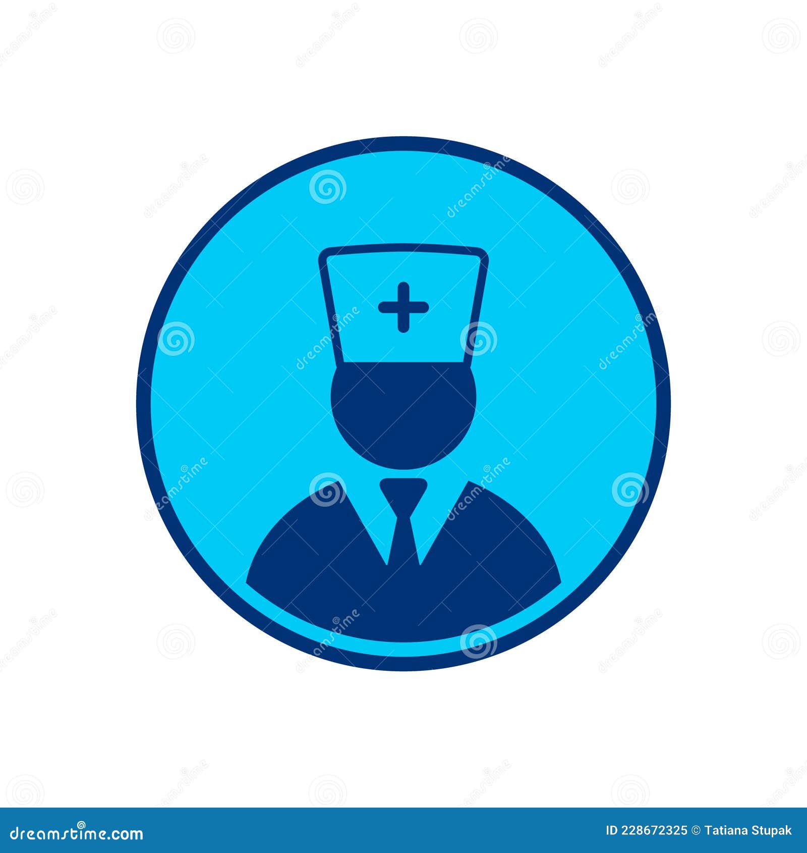 Doctor Icon Button, Vector Isolated Flat Design Illustration Stock ...