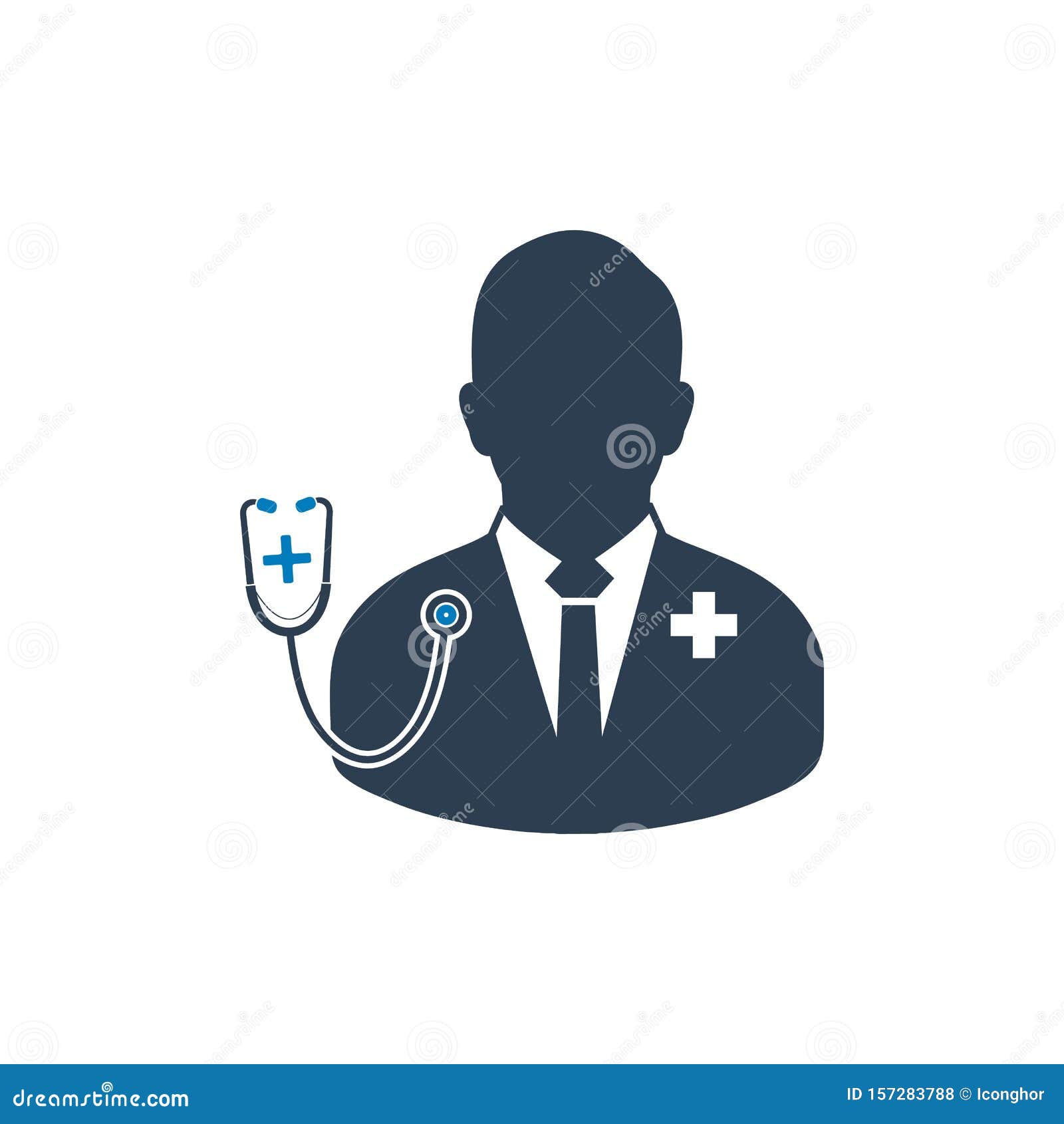 Doctor Icon. Flat Style Vector. Stock Vector - Illustration of ...