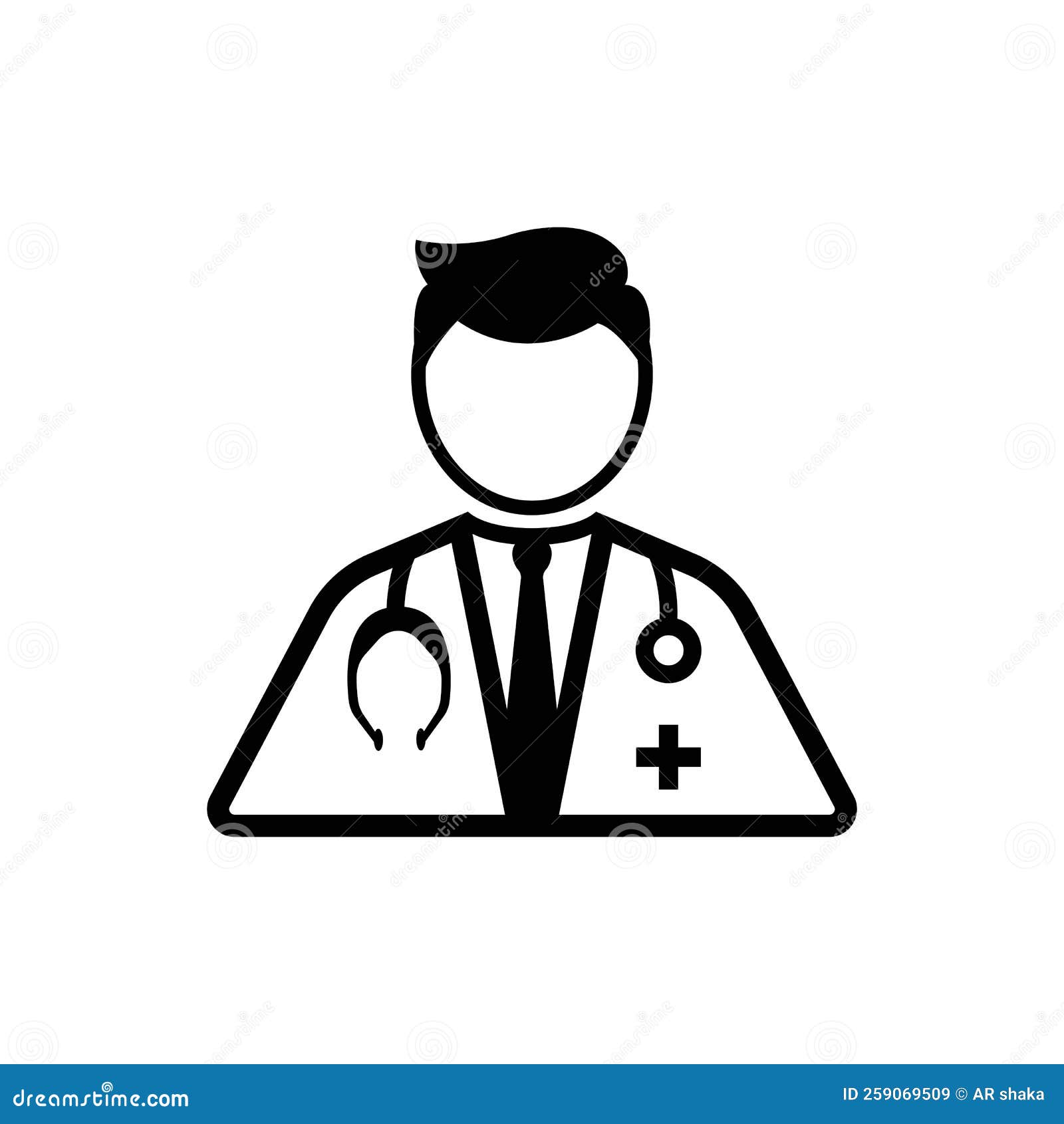 Doctor icon flat vector stock vector. Illustration of medical - 259069509