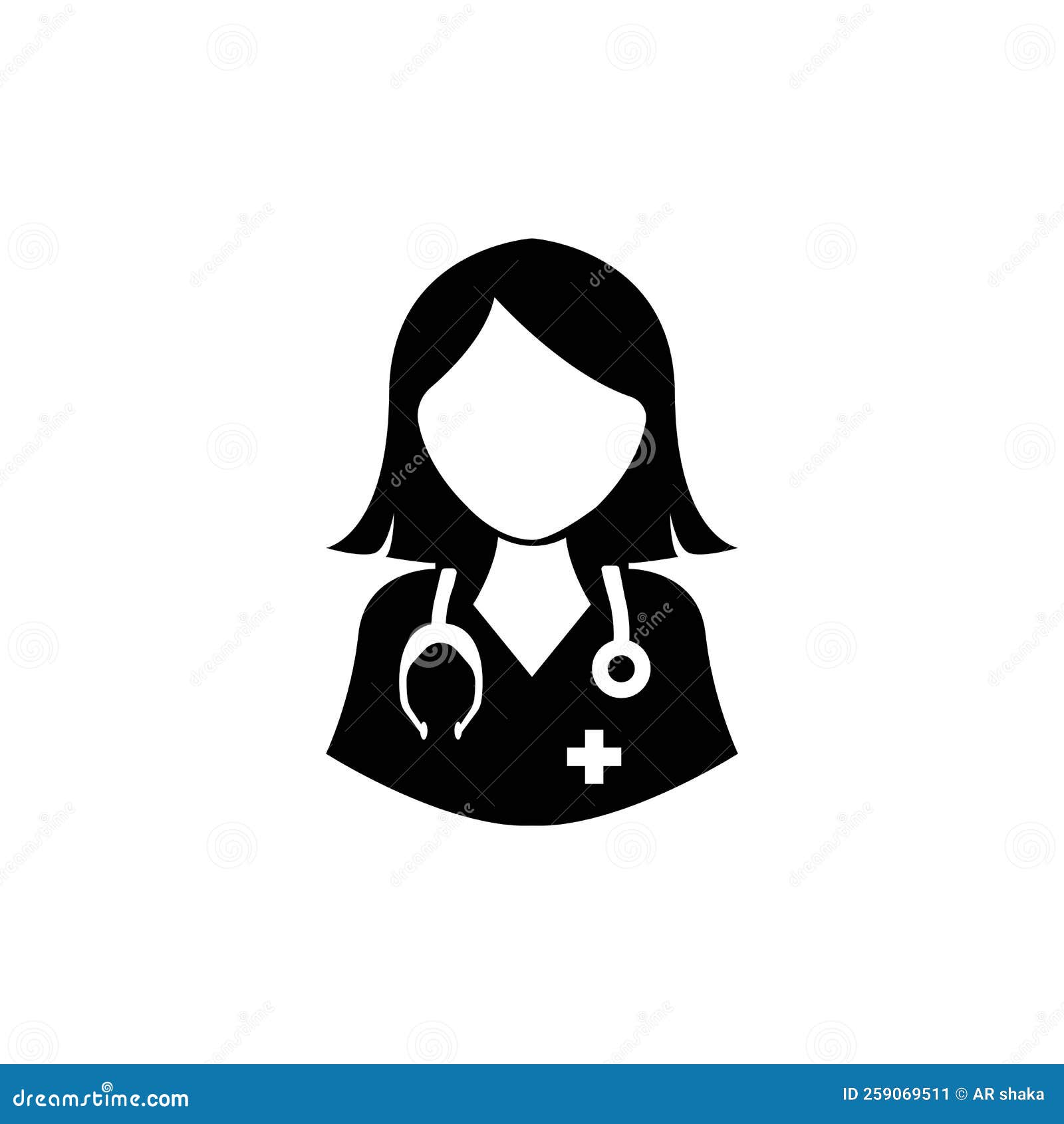 Doctor icon flat vector stock vector. Illustration of white - 259069511