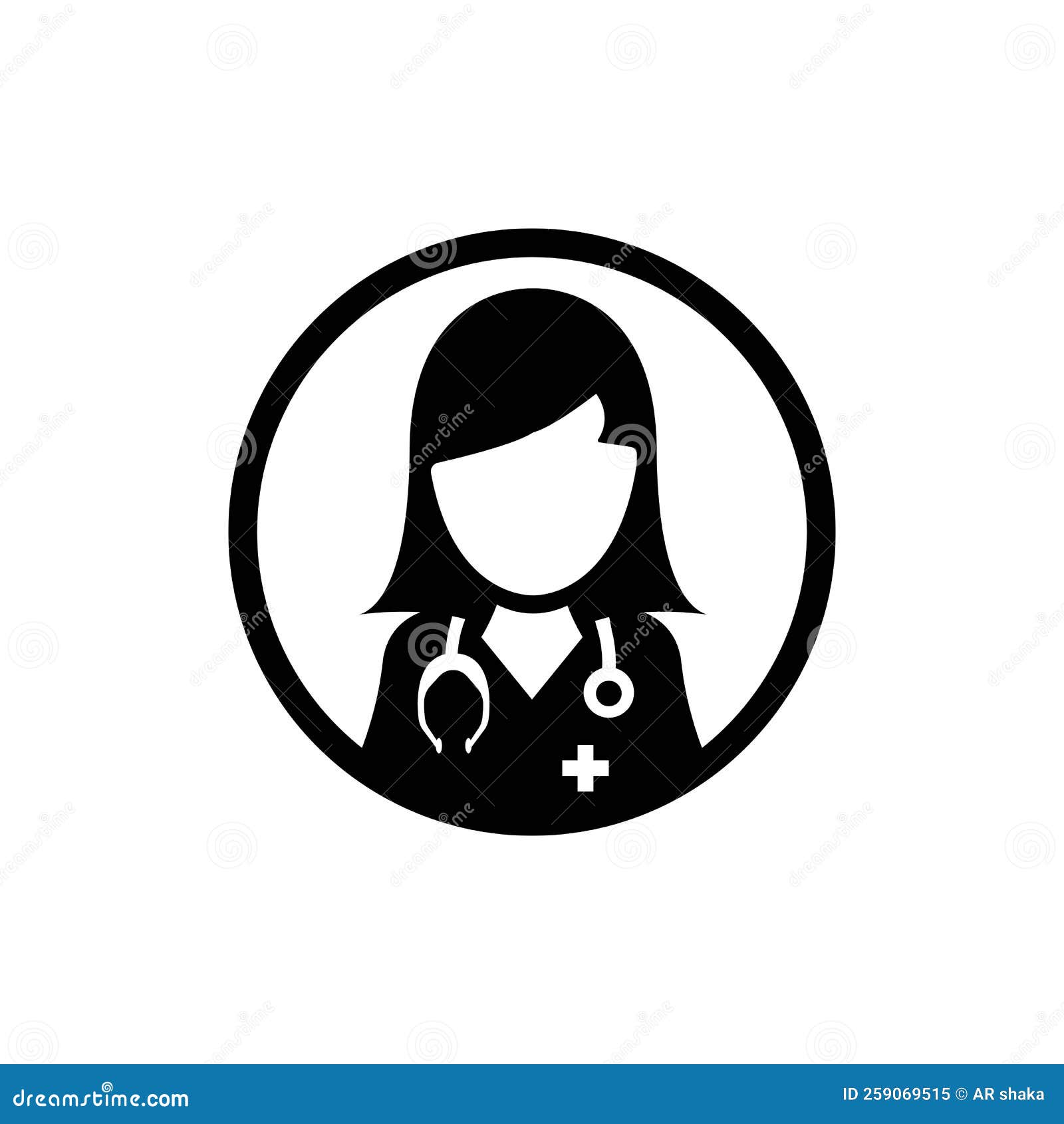 Doctor icon flat vector stock vector. Illustration of line - 259069515