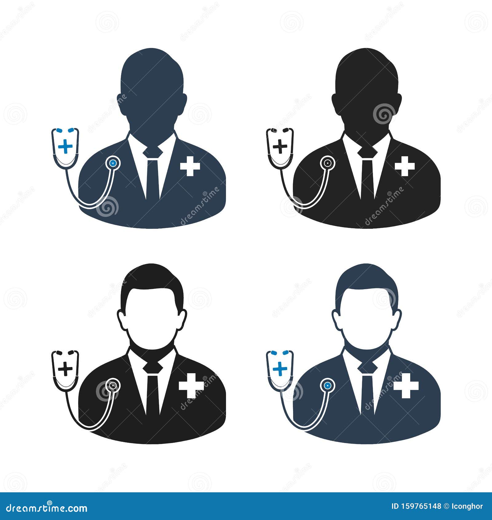 Doctor Icon set. stock vector. Illustration of vector - 159765148