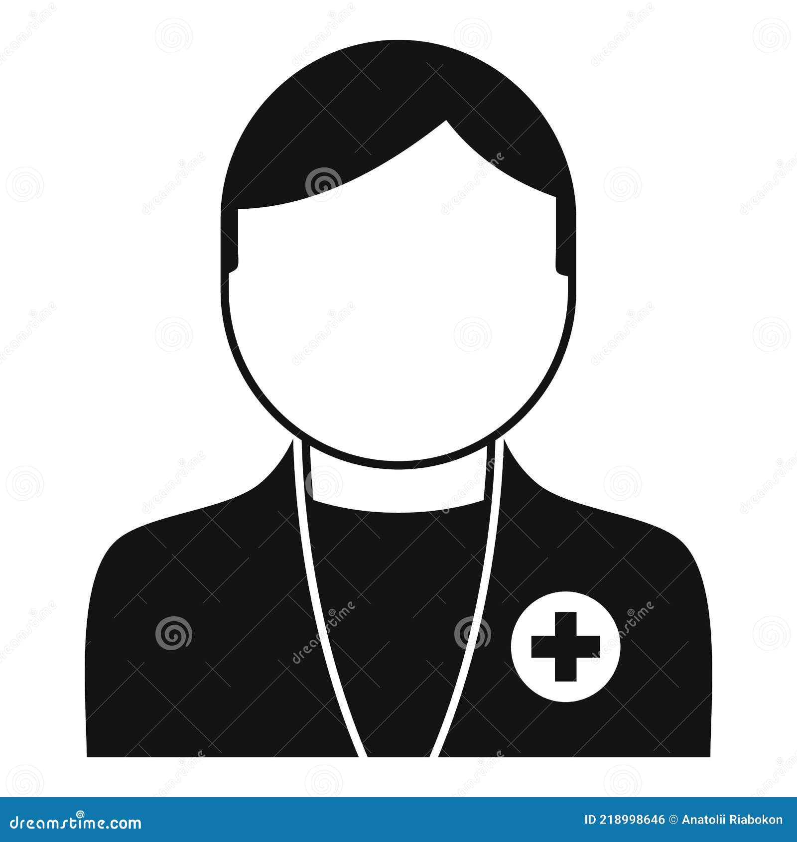 Doctor icon, simple style stock vector. Illustration of vector - 218998646