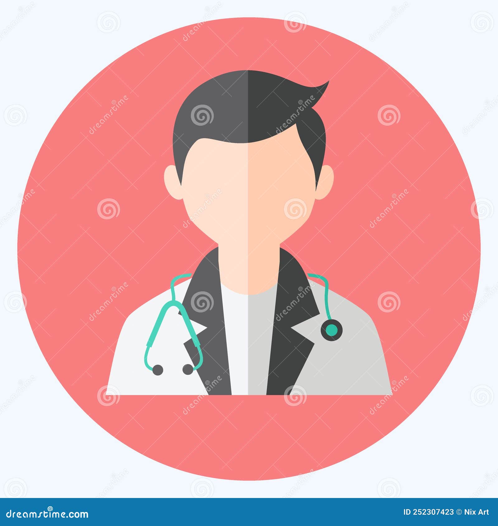 Doctor Icon in Trendy Flat Style Isolated on Soft Blue Background Stock ...