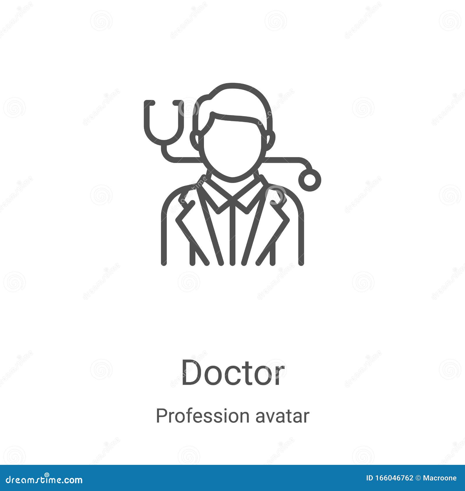 Doctor Icon Vector from Profession Avatar Collection. Thin Line Doctor ...