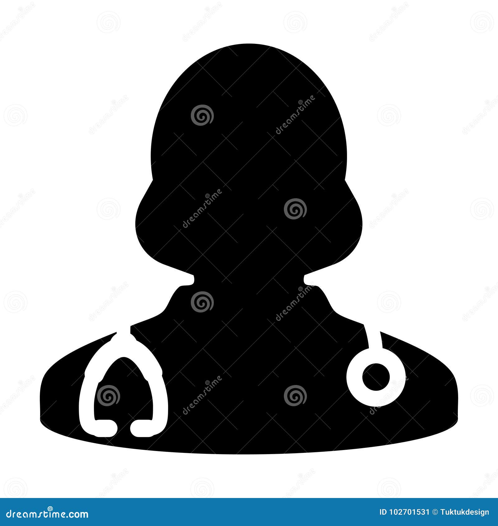 Doctor Icon Vector Female Avatar With Stethoscope Glyph Pictogram