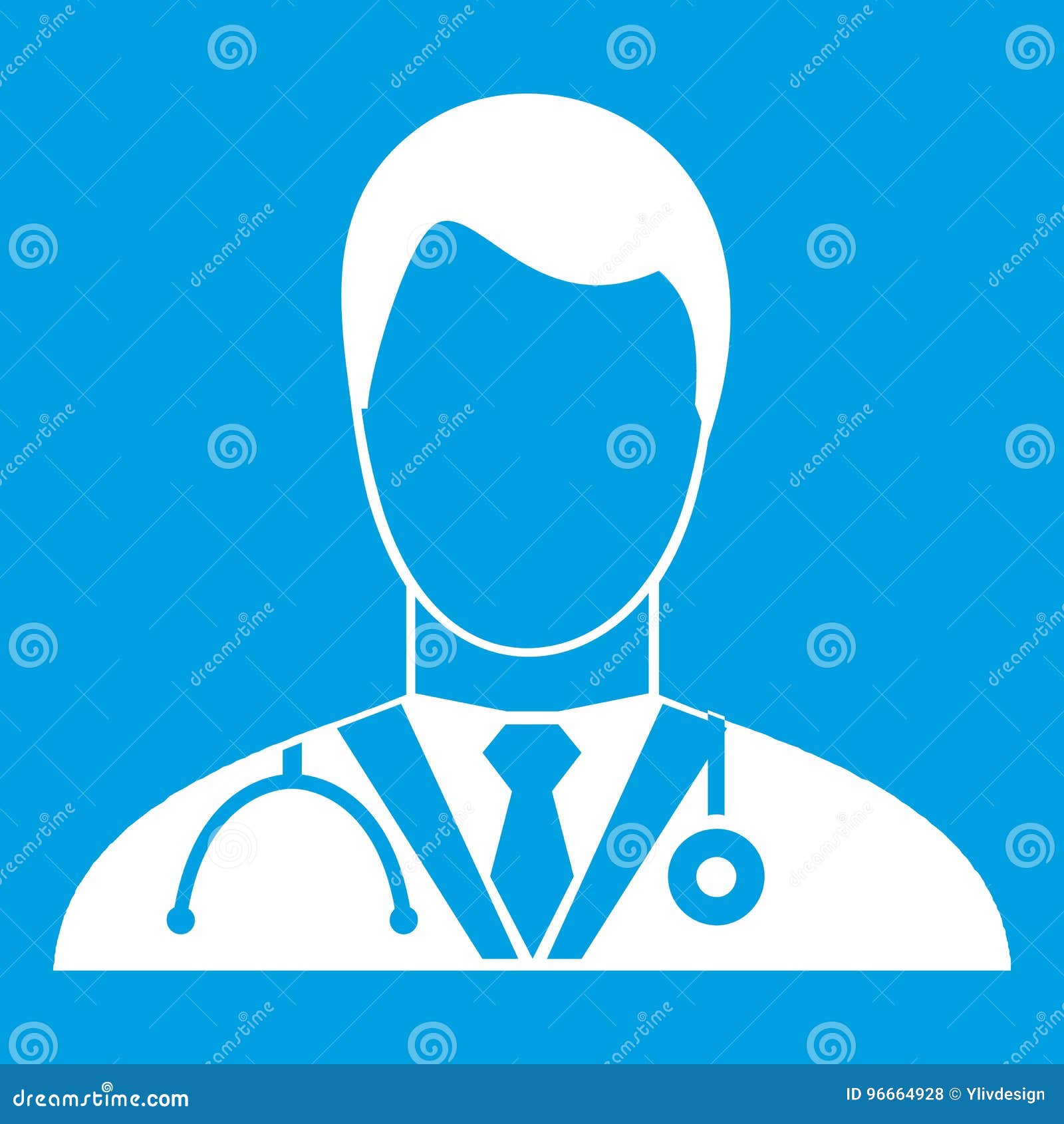 Doctor icon white stock vector. Illustration of healthcare - 96664928