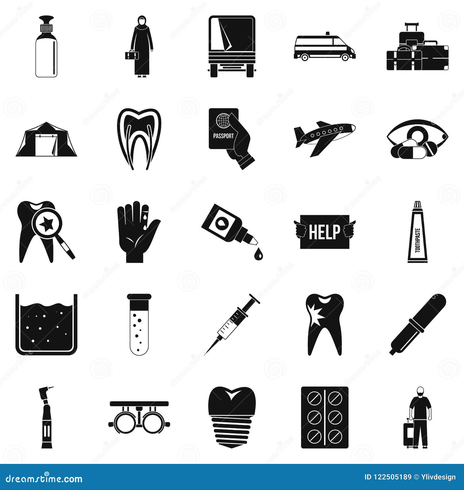 Doctor Icons Set, Simple Style Stock Vector - Illustration of medical ...