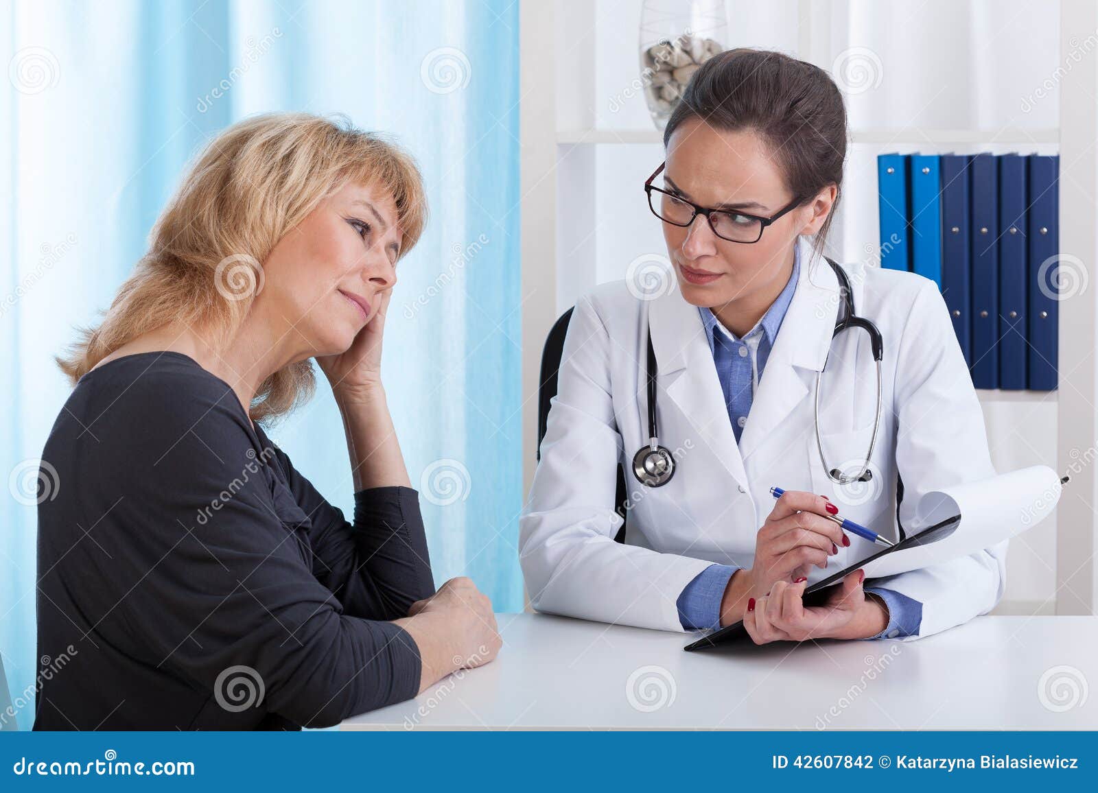 Doctor Informs the Patient of Results of Research Stock Photo - Image ...