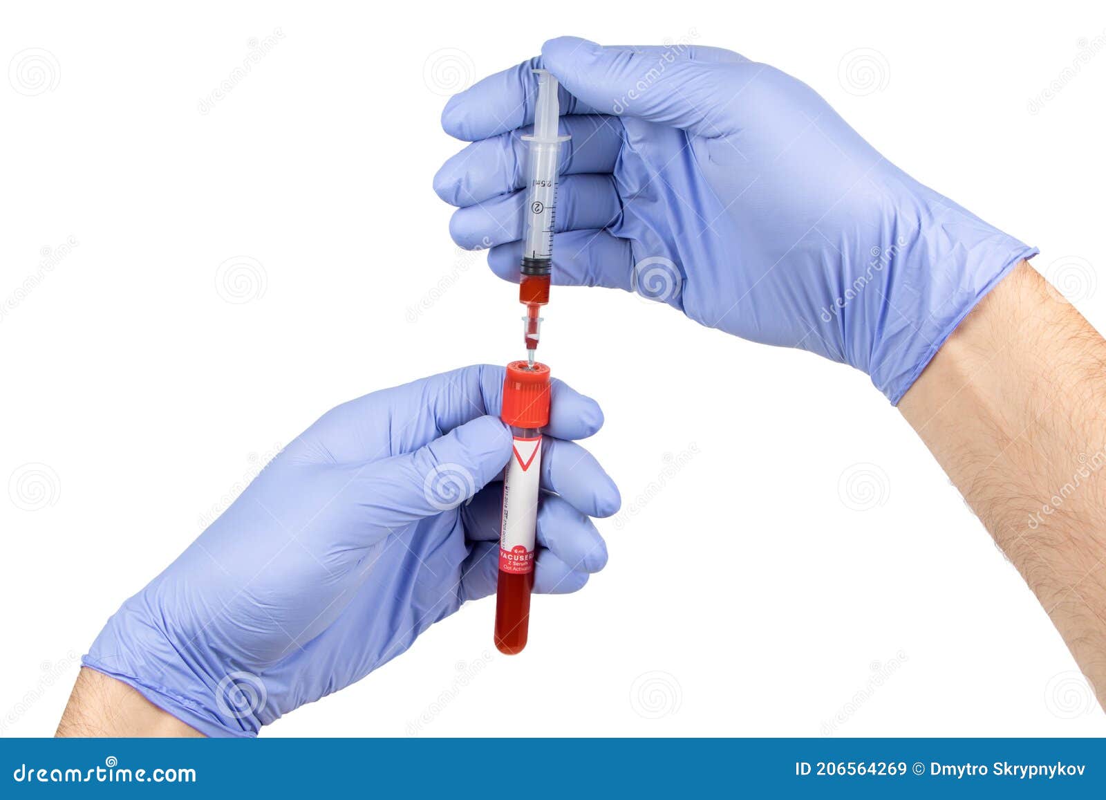 Doctor Injecting a Blood Sample in a Test Tube Analysis Stock Image ...