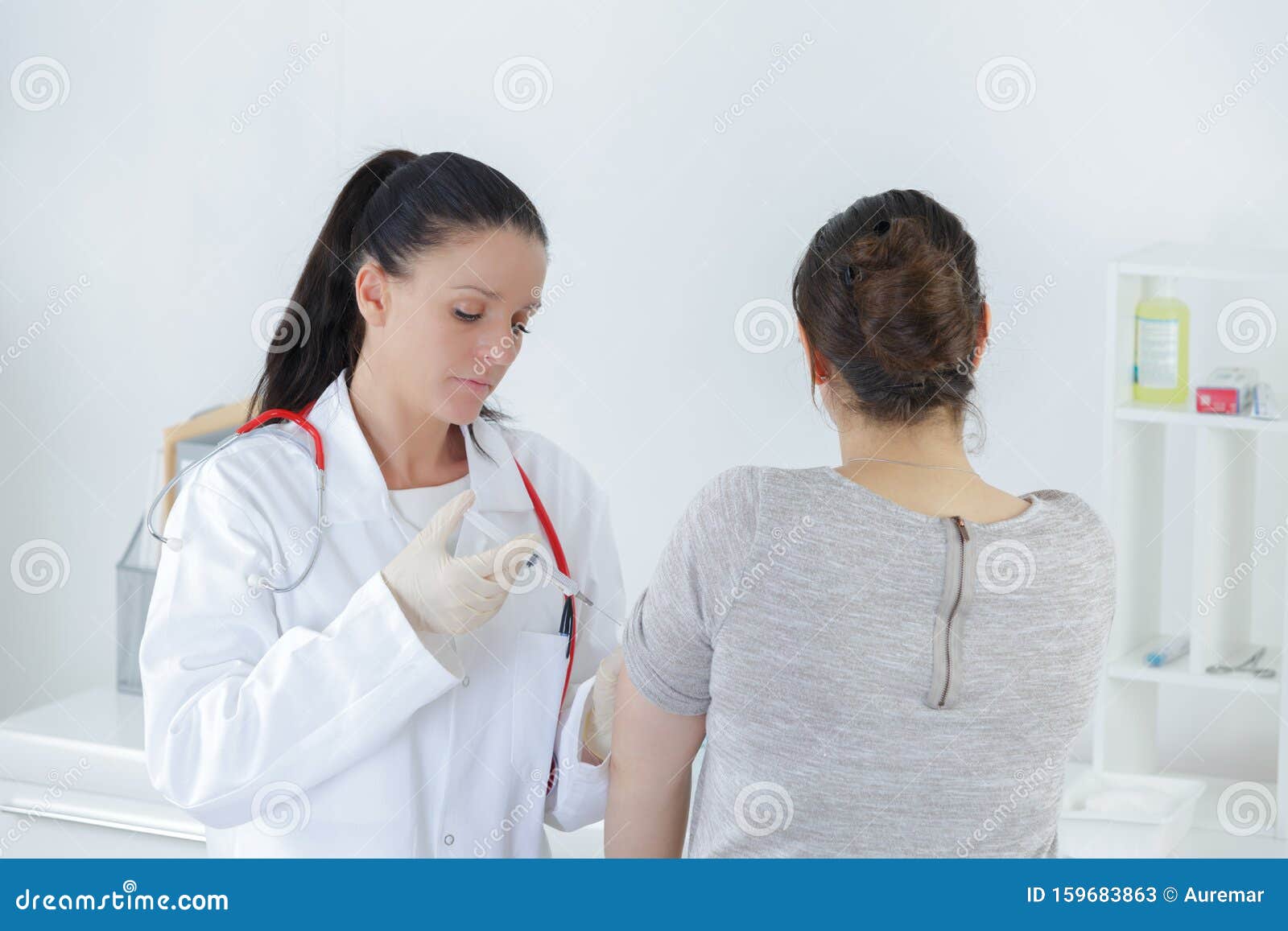 Doctor Injecting Patients Hand Stock Image - Image of remedy, clinician ...